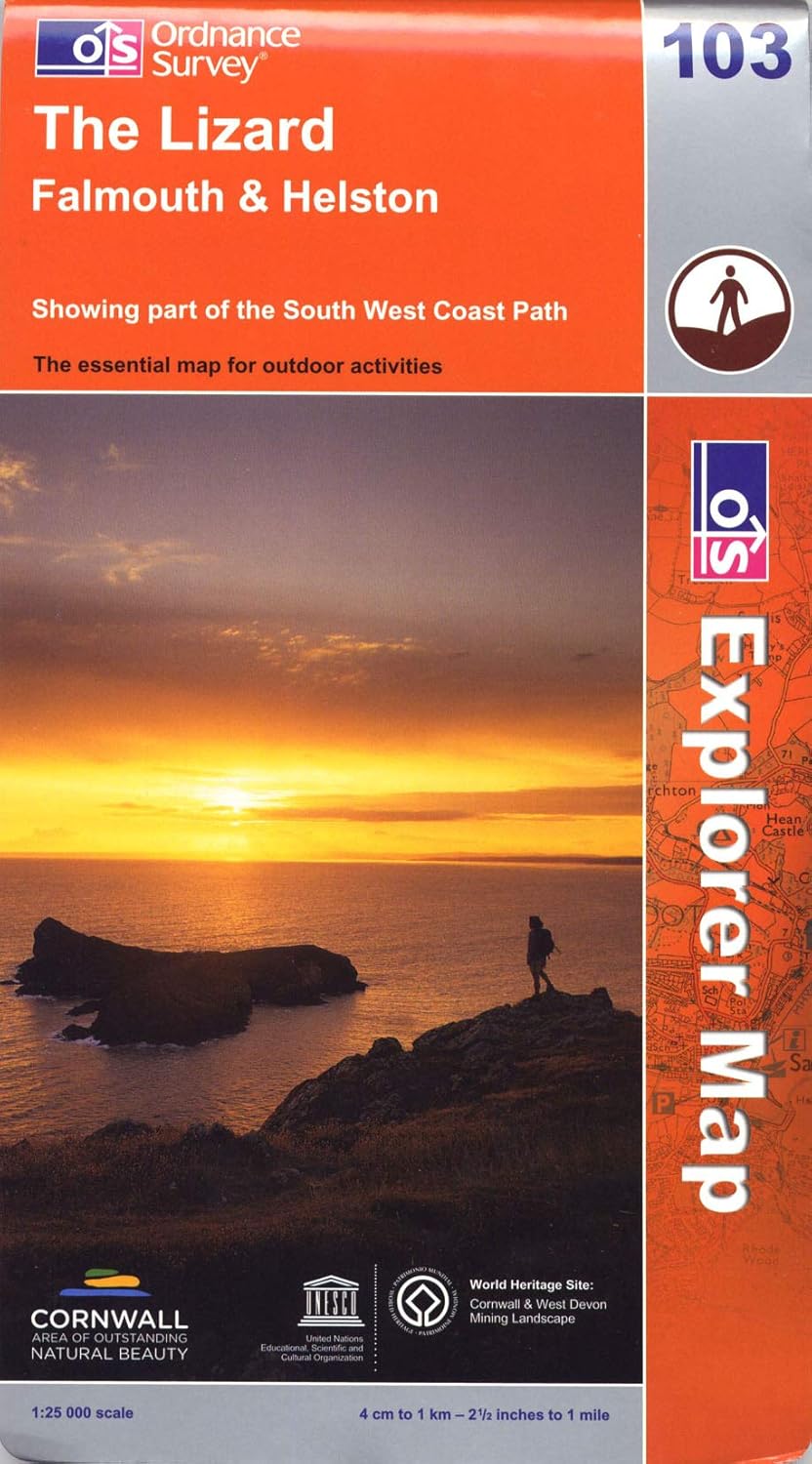 The Lizard, Falmouth and Helston: Sheet 103 (OS Explorer Map): Amazon ...