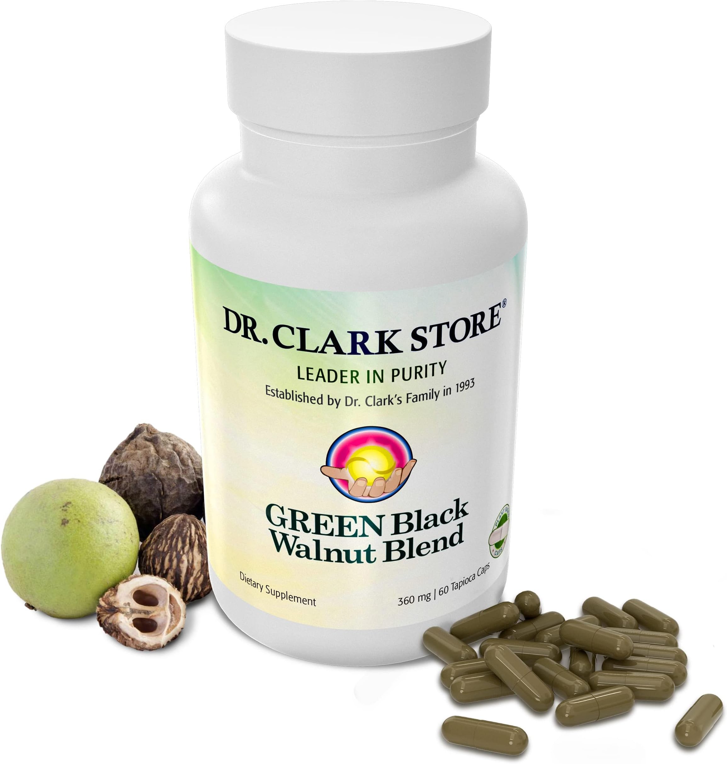 Amazon.com: Dr. Clark Green Black Walnut Dietary Supplement, 360mg, 60 ...