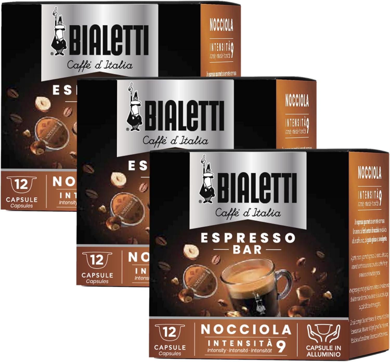 Bialetti Caffè d'Italia, Box 12 Capsule, Gusto Nocciola, Compatibili ...