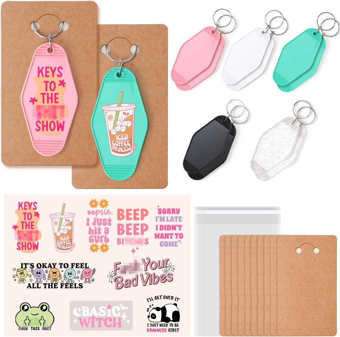 Amazon.com: UV DTF Wraps Stickers for Motel Keychain, 10PCS Motel ...