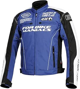 Amazon.co.jp: エルフ(ELF) バイク用ブルゾン ジャケット Nylon Blouson (ナイロン ブルゾン) ブルー LW EL-7244 : 車＆バイク