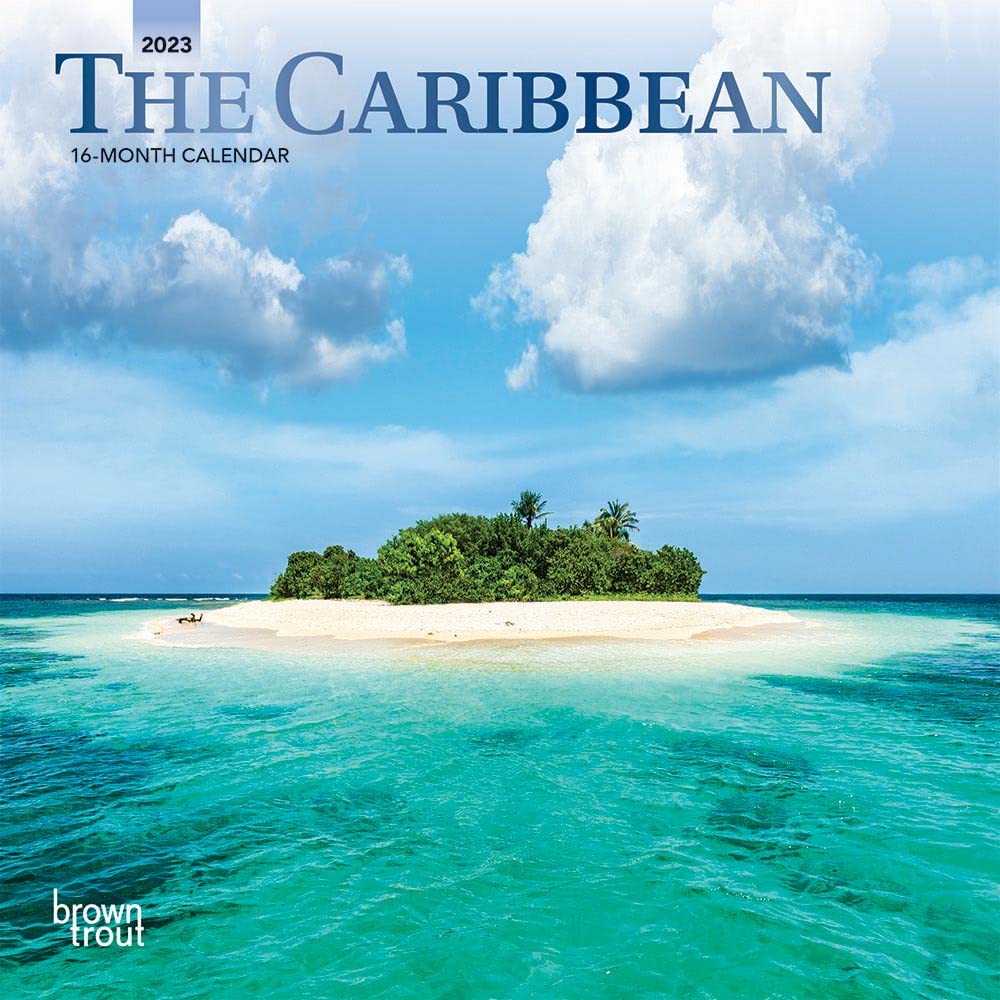 The Caribbean | 2023 7 x 14 Inch Monthly Mini Wall Calendar | Foil ...