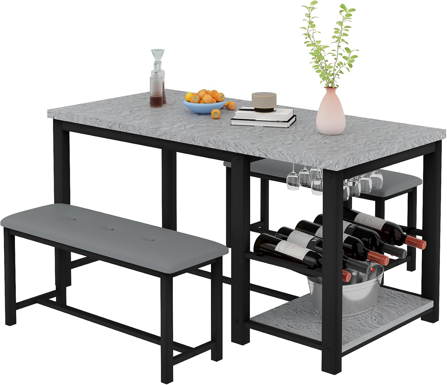 Amazon.com - DKLGG Dining Table Set for 2-4, Small Kitchen Table with ...