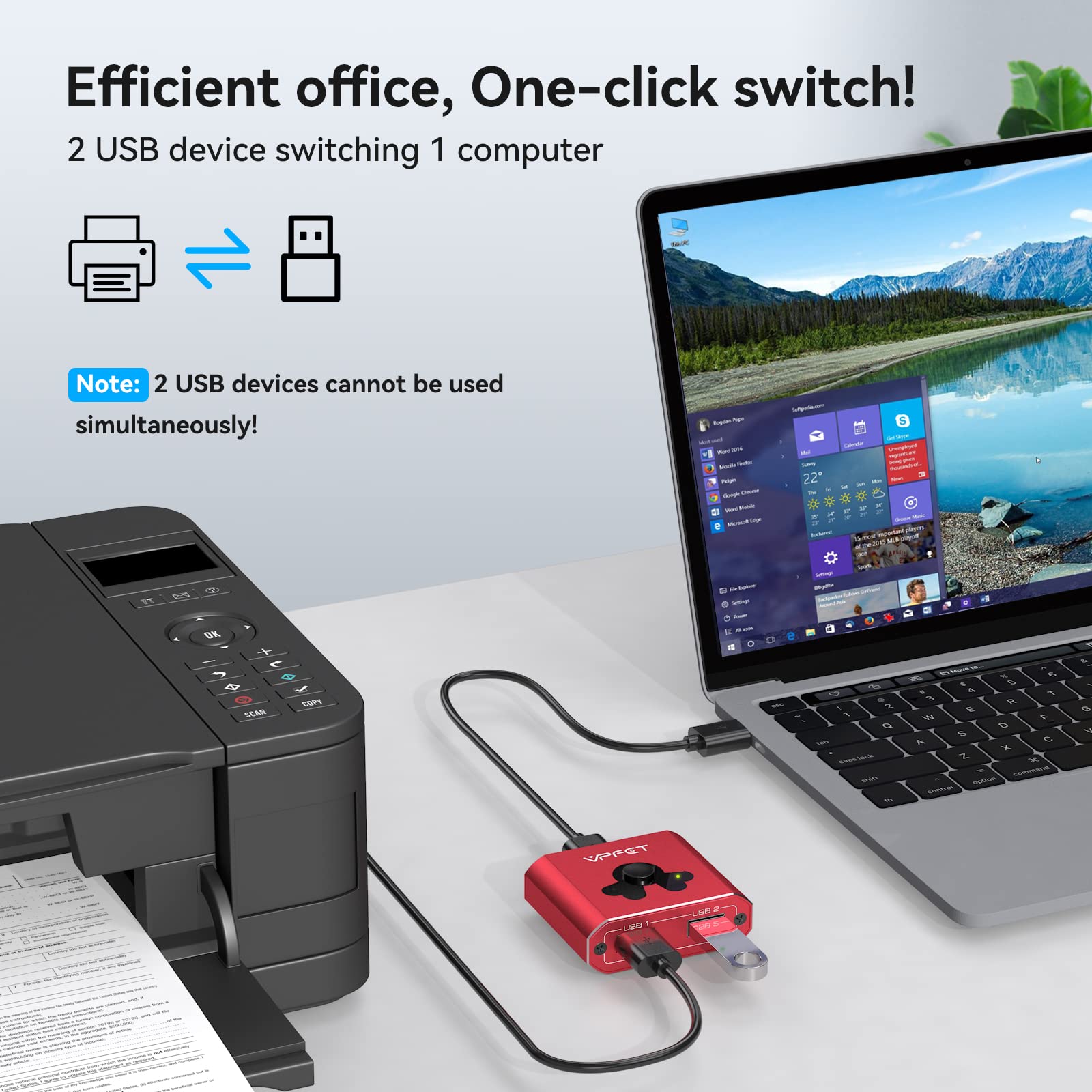 Snapklik.com : USB 3.0 Switch Selector,USB Switcher 2 In 1 Out / 1 In 2 ...