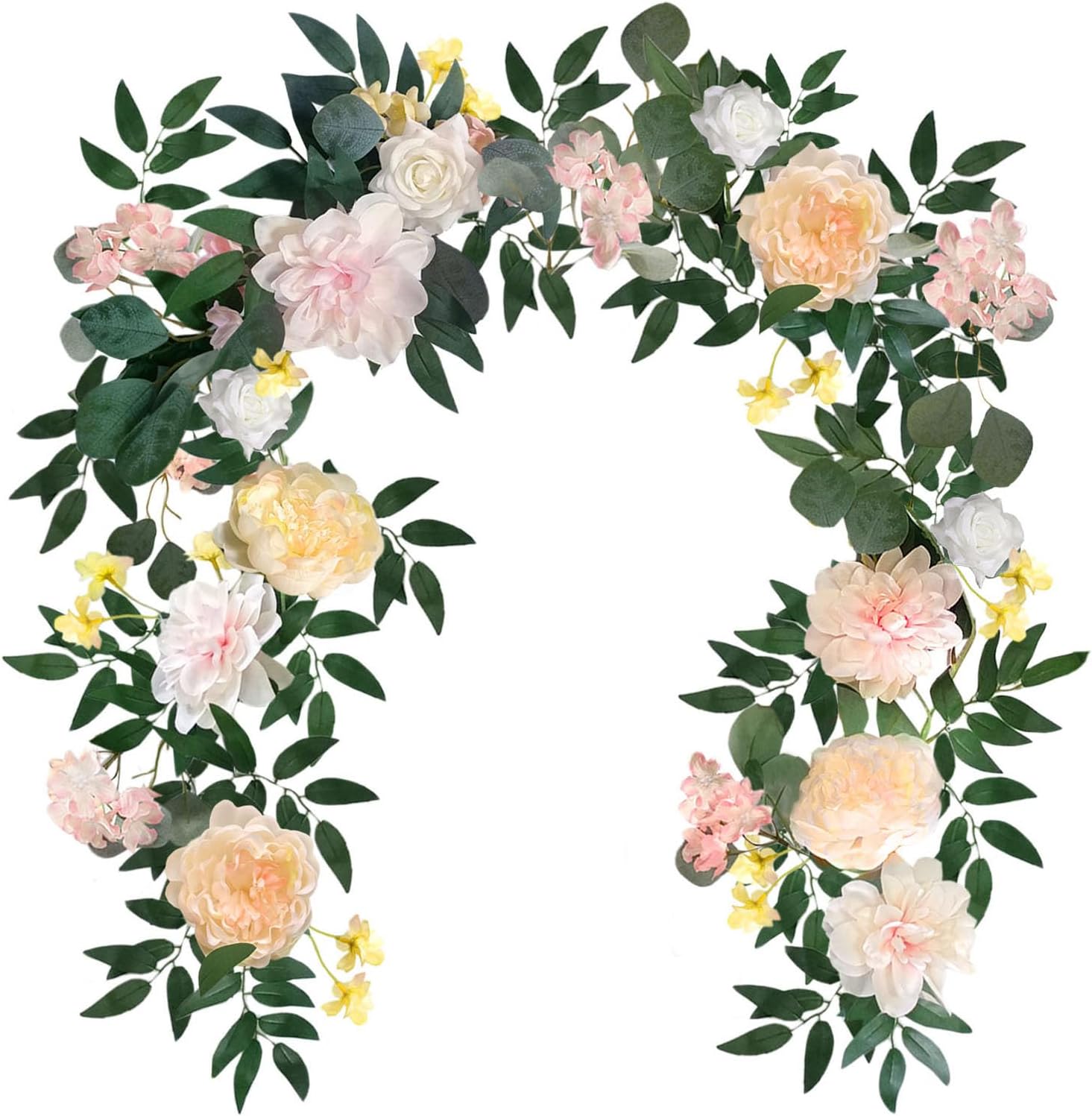 Amazon.com: Waipfaru 6.07Ft Artificial Flower Garland Decorations ...