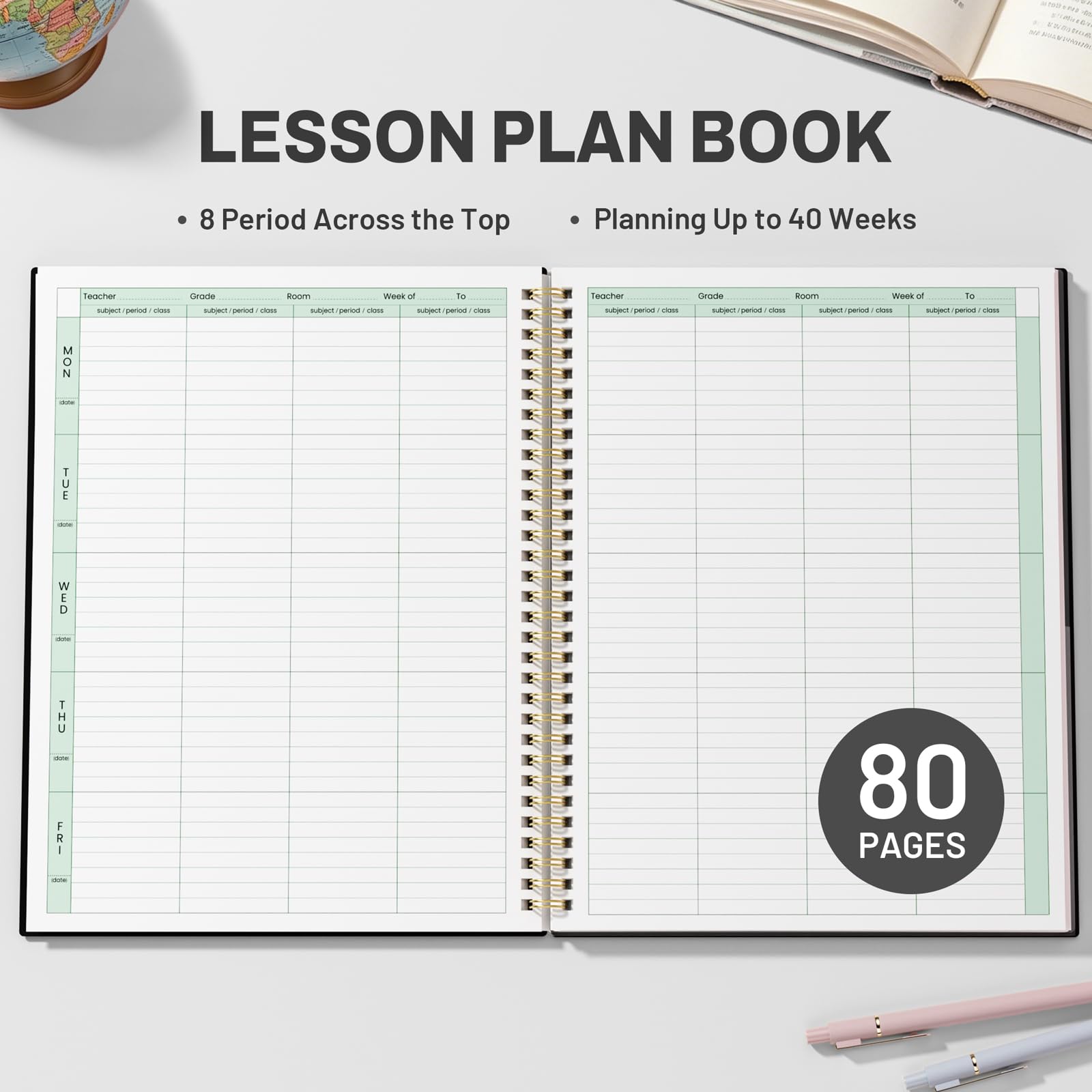 Snapklik.com : SUNEE 8 Period Teacher Lesson Plan Book - Days ...