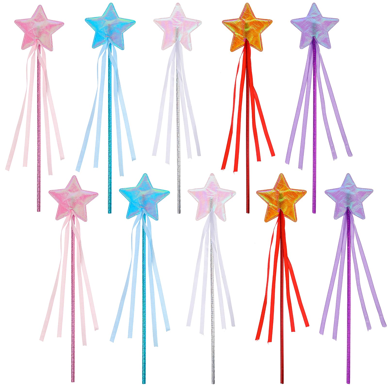 Abeillo Glitter Fairy Wands for Girls 10Pcs Princess Star Magic Wands ...