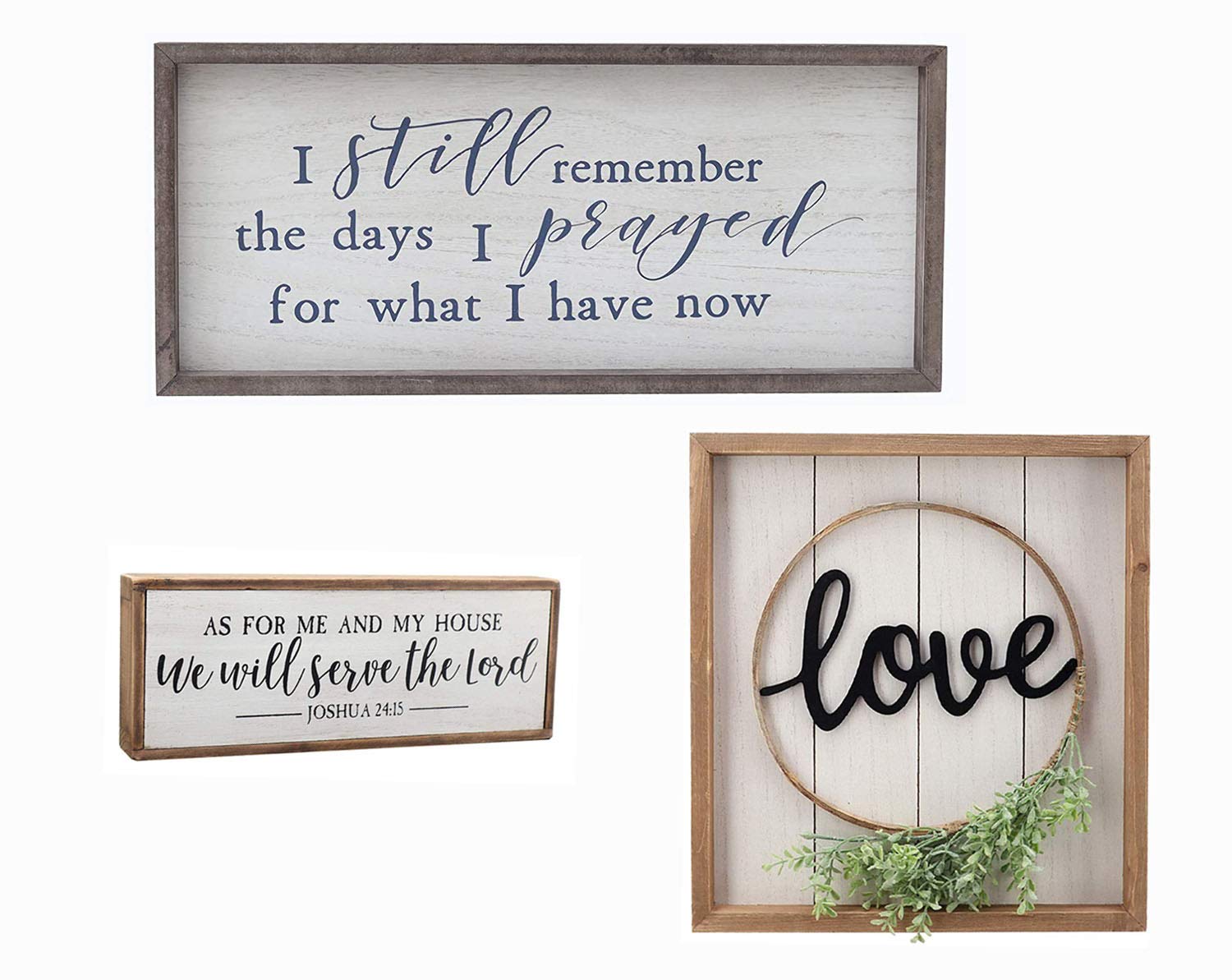 Wood Framed Sign Plaque with Quote for Wall, Bible Verse Home Decor ...