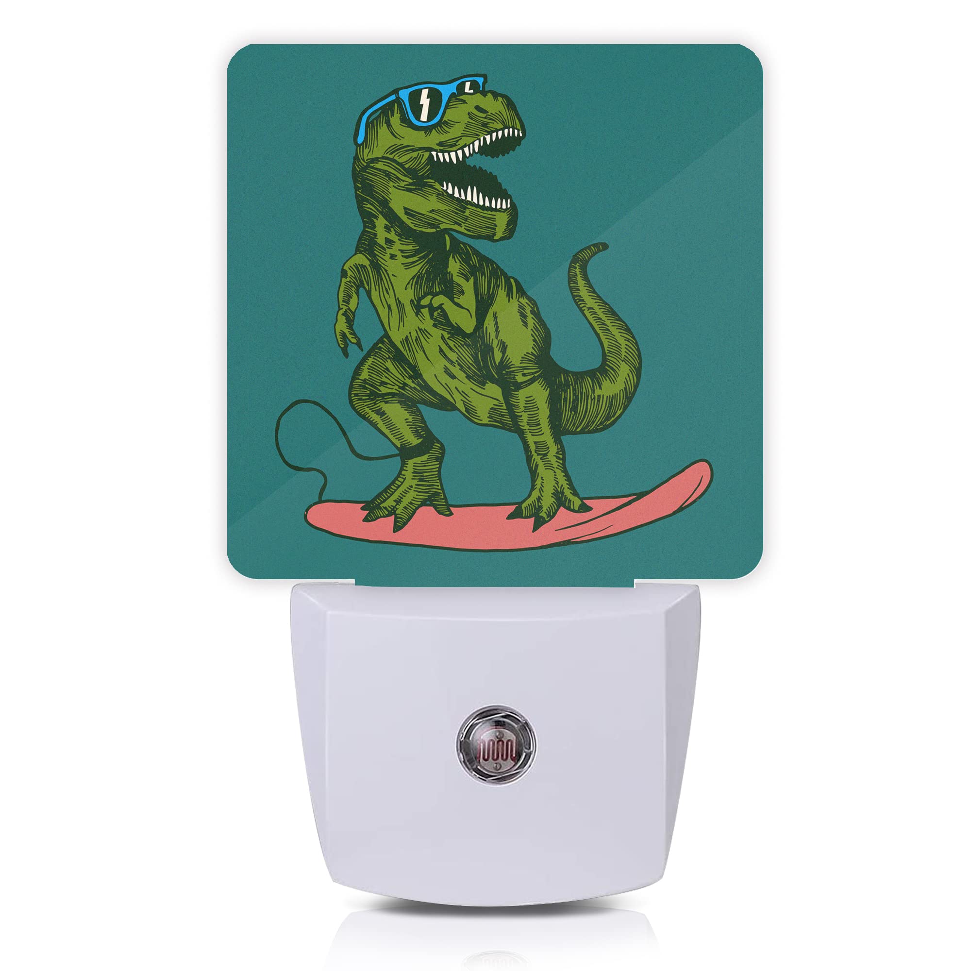 Oeaskly Dinosaur Night Light,Happy Dinosaur Surfer Night Lights Plug ...