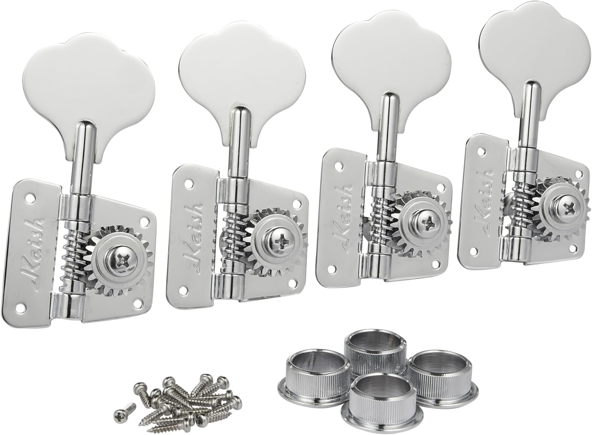 Amazon.com: KAISH Chrome Cloverleaf Bass Tuners Bass Tuning Machines ...