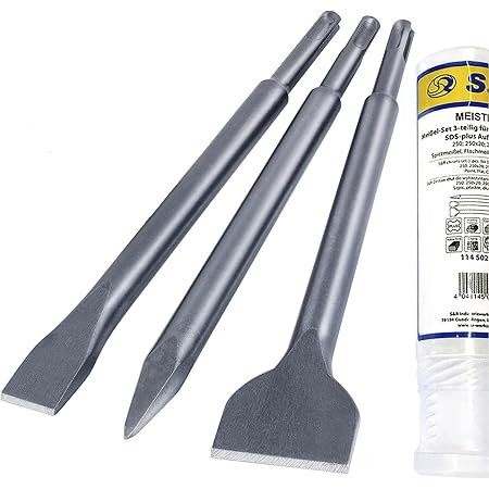 S&R SDS-plus Chisel Set 3-Piece Universal Use Very Long Life : Amazon ...
