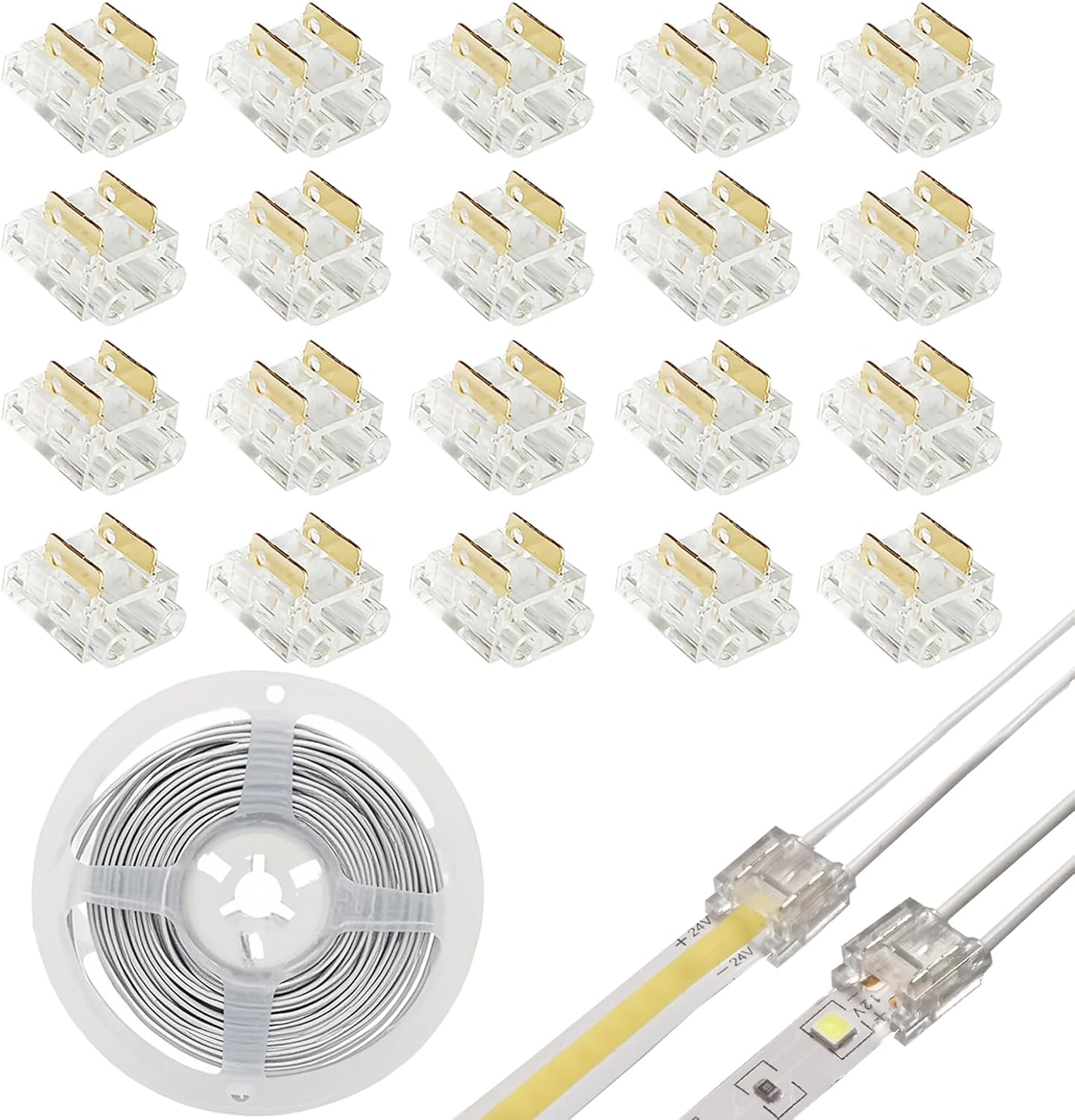 Amazon.com: Hosyl Solderless COB LED Strip Light Connectors 20PCS + 16 ...