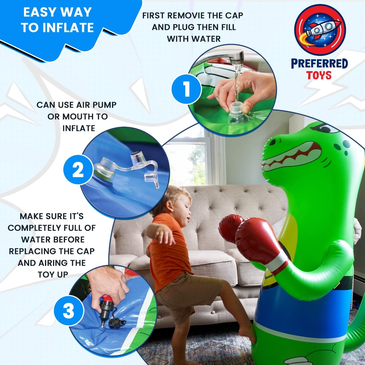 Snapklik.com : PREFERRED TOYS - Inflatable Punching Bag For Kids - Bop ...