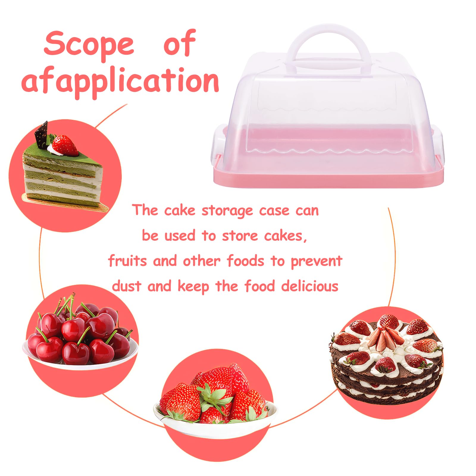 LTXDJ Cake Carrier, Clear Plastic Cake Containers Portable Cake Box ...