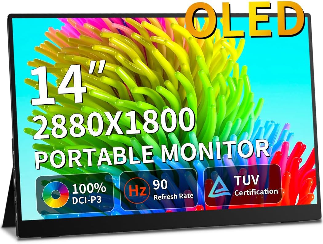 Amazon.com: Magedok Portable Monitor OLED 90hz,2.8K 14 Inch Touchscreen ...