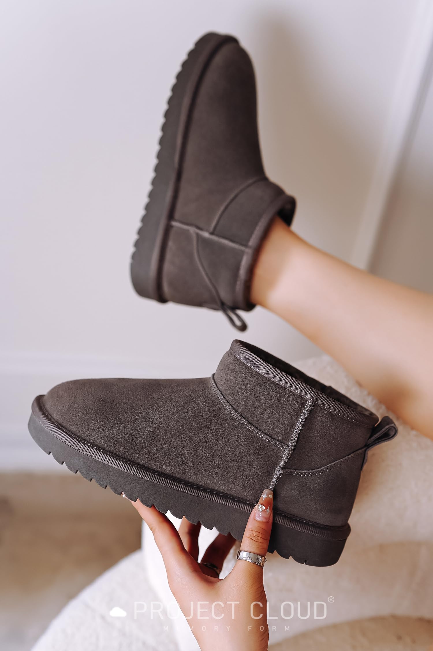 Snapklik.com : Project Cloud Genuine Suede Ankle Boots For Women ...