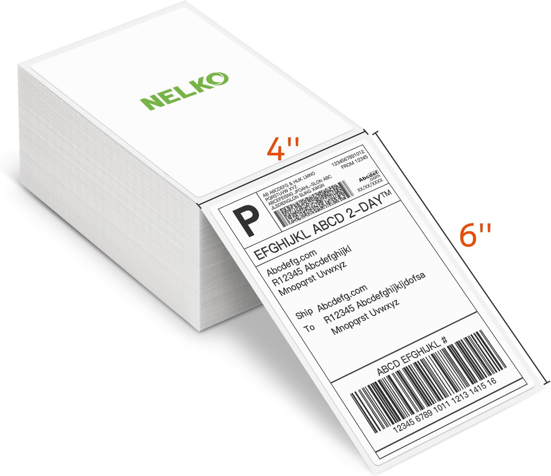 Nelko Genuine 4x6 Direct Thermal Shipping Label (Pack of 500 Fan-Fold ...