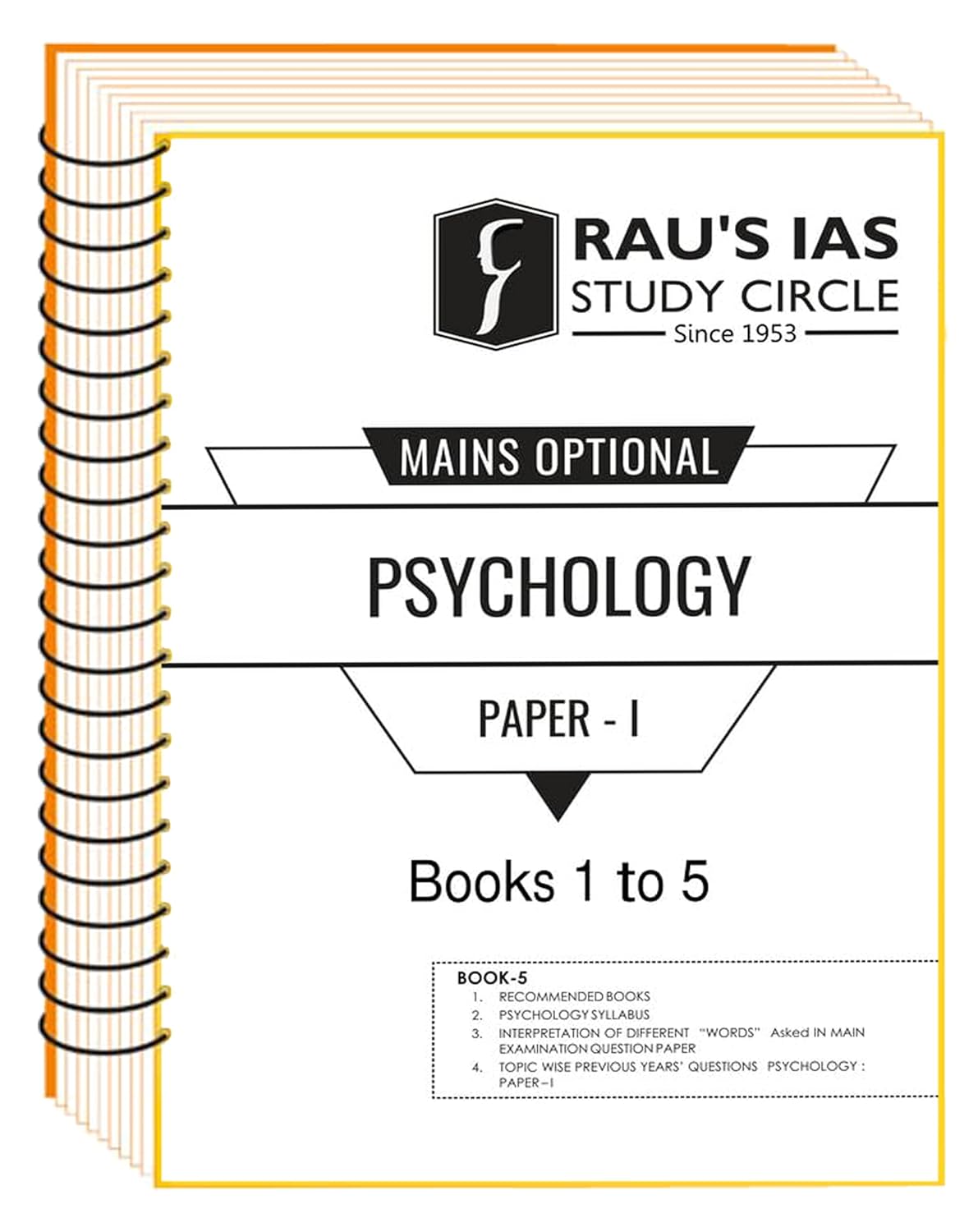 Buy Rau IAS Paper 1 Psychology Optional Printed Notes English for Mains ...