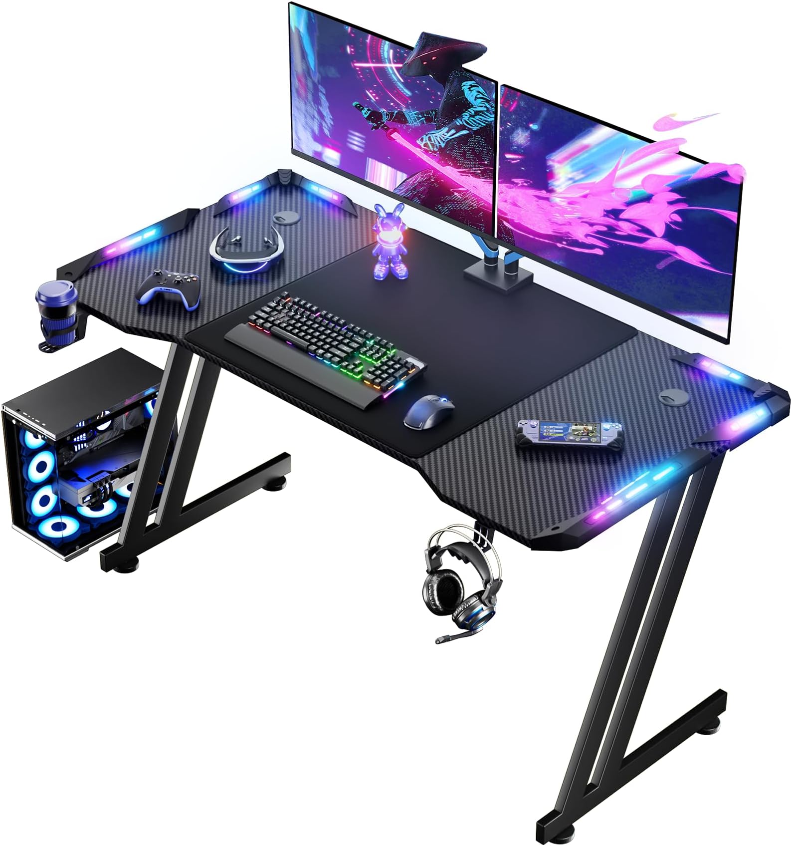 Himimi 60'' Mesa Gaming Desk, Ergonómica Grande PC Gaming Escritorios ...