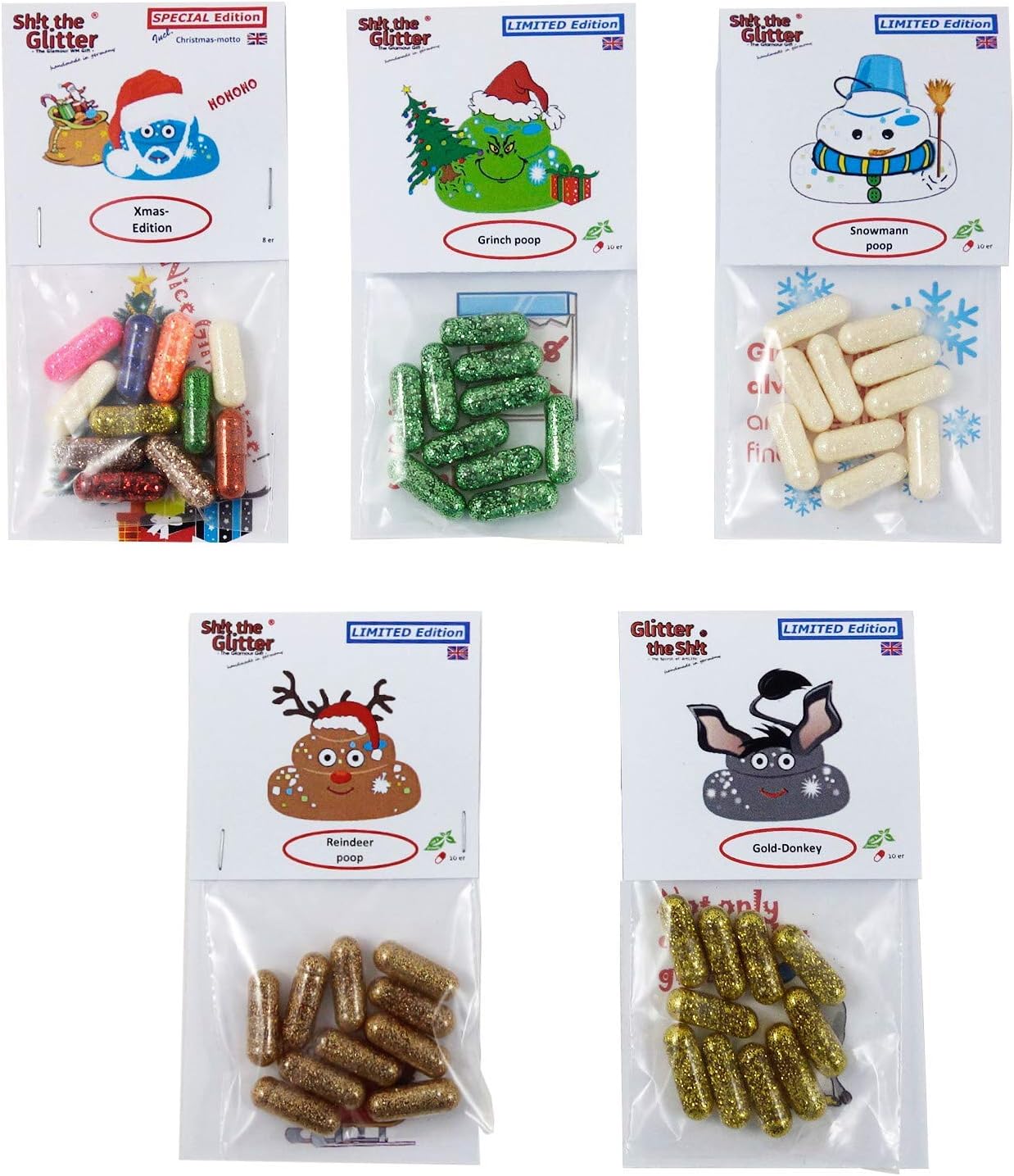 Shit the Glitter® - Set de Navidad (caca de snowmann, caca de reno ...