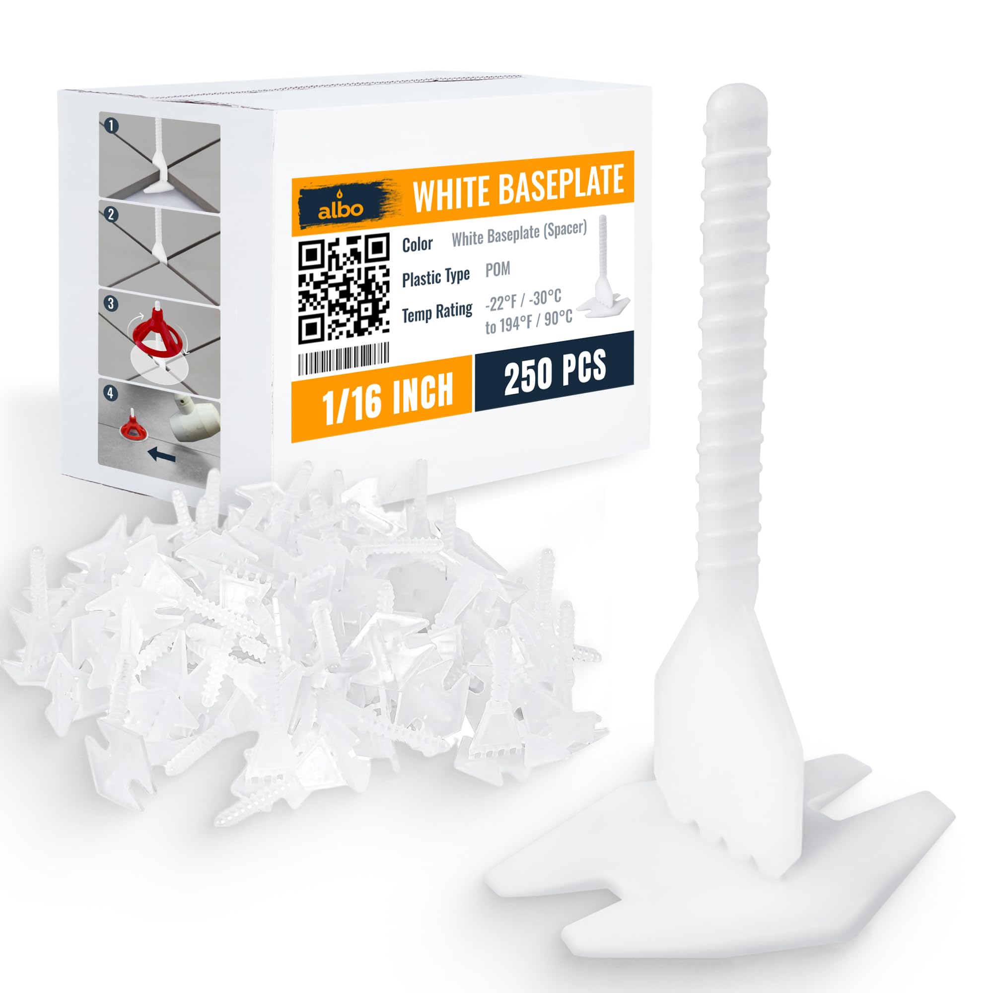 Snapklik.com : ALBO Tile Leveling System Base Plates 1/16" - 250 PCS ...