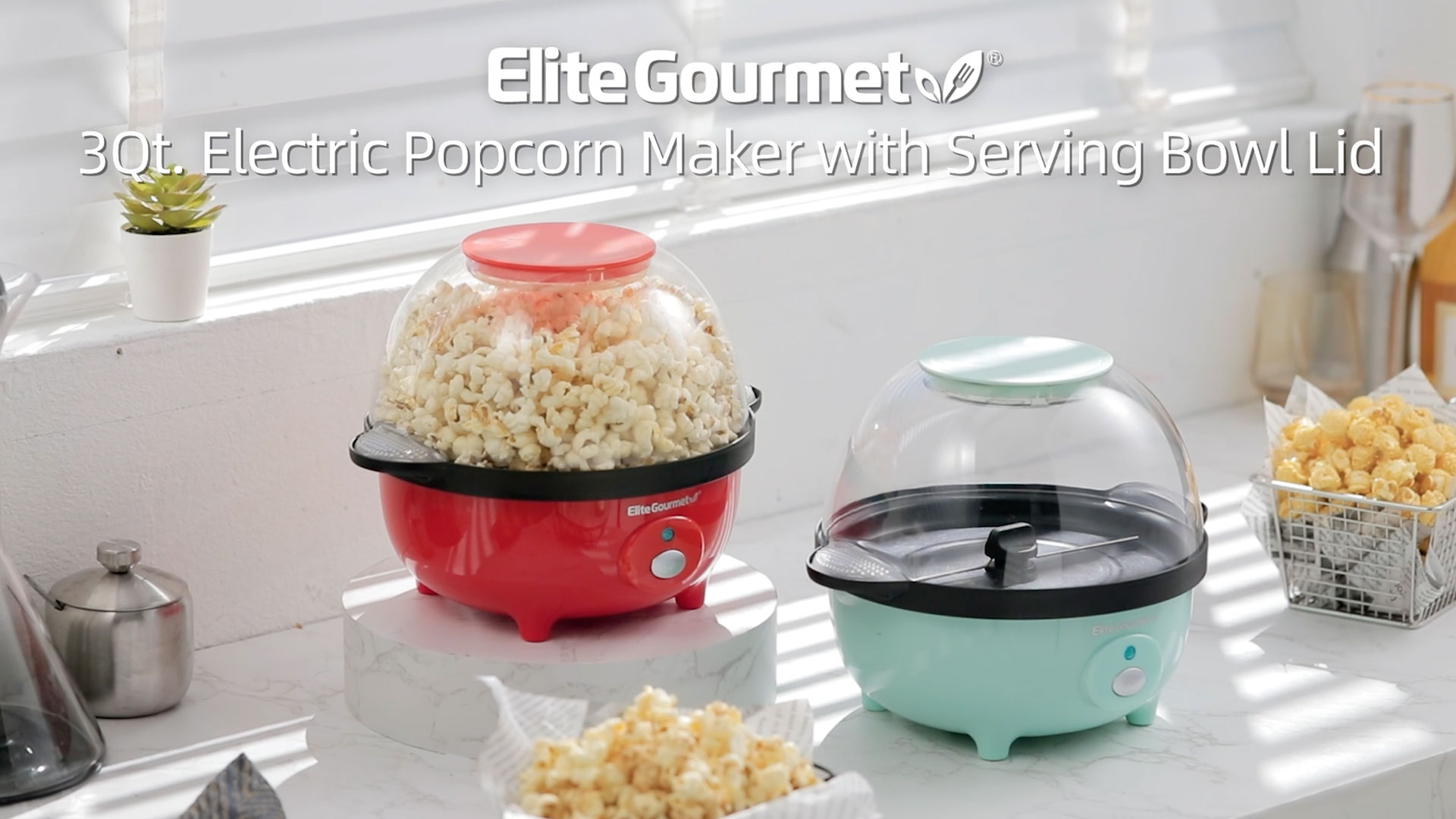 Watch Elite Gourmet 3Qt Automatic Stirring Popcorn Maker Popper on ...