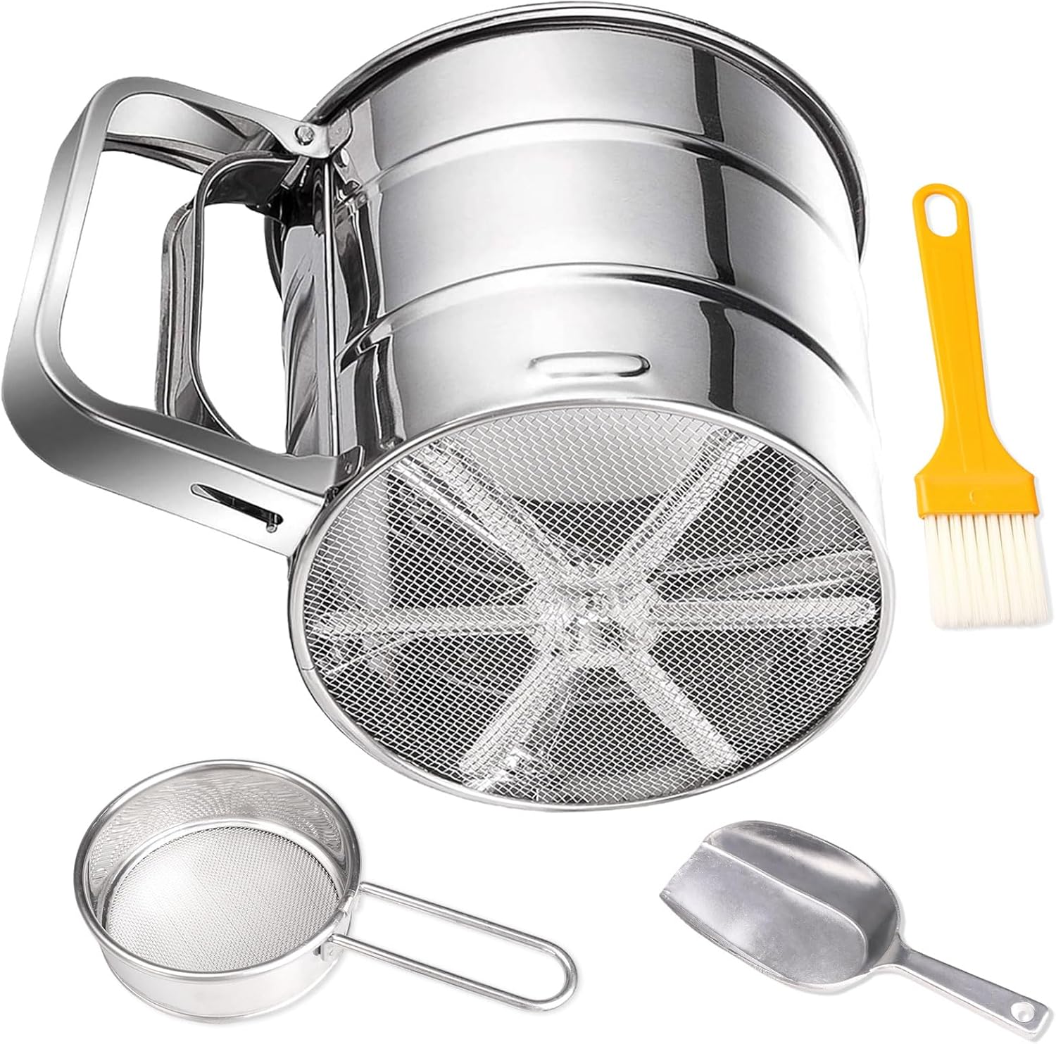 Amazon.com: Flour Sifter, Stainless Steel Flour Cup Sifter for Baking ...