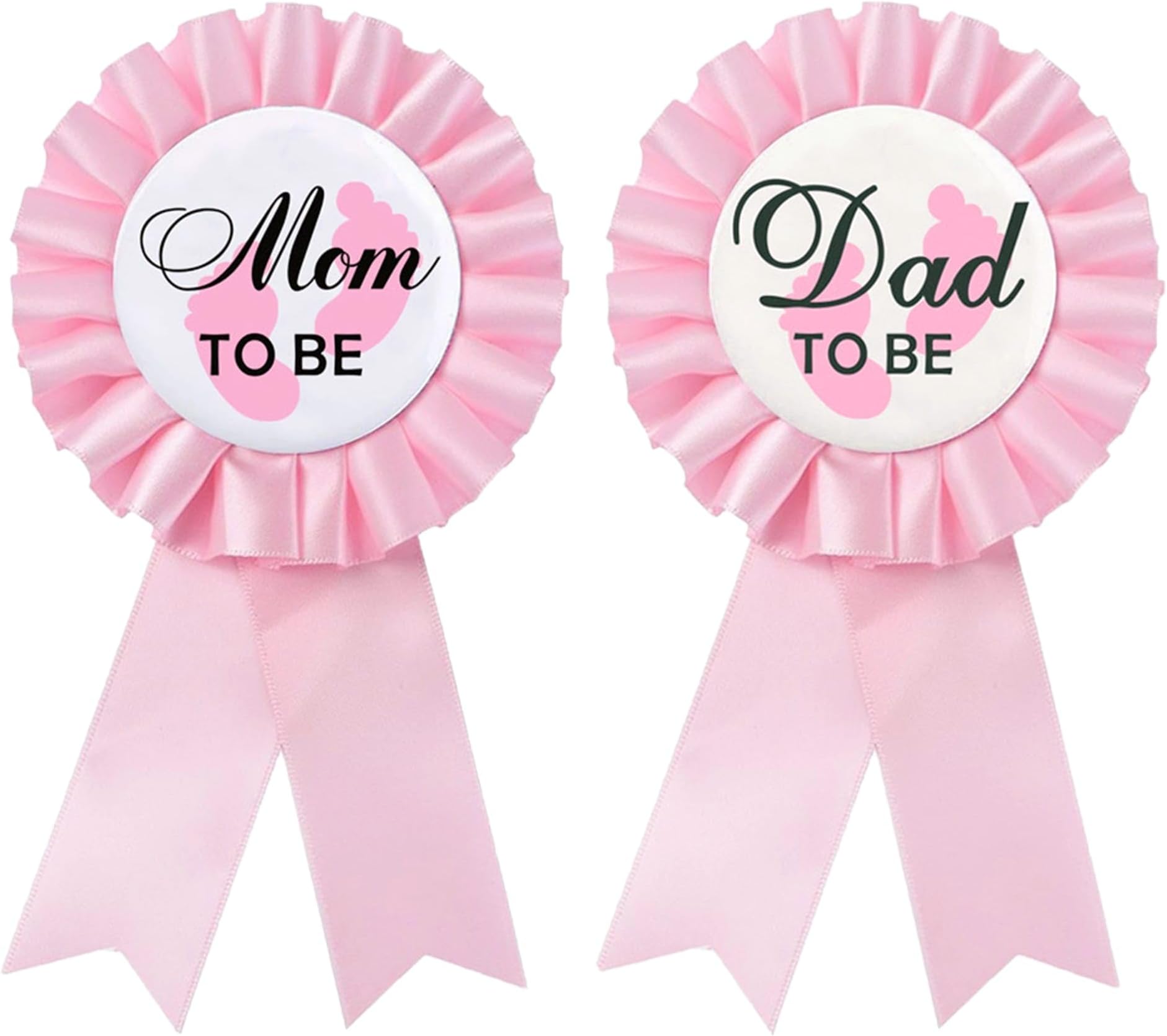 Amazon.com : 2PCS,Mom to Be & Dad to Be Sash Set,Black Satin with Pink ...