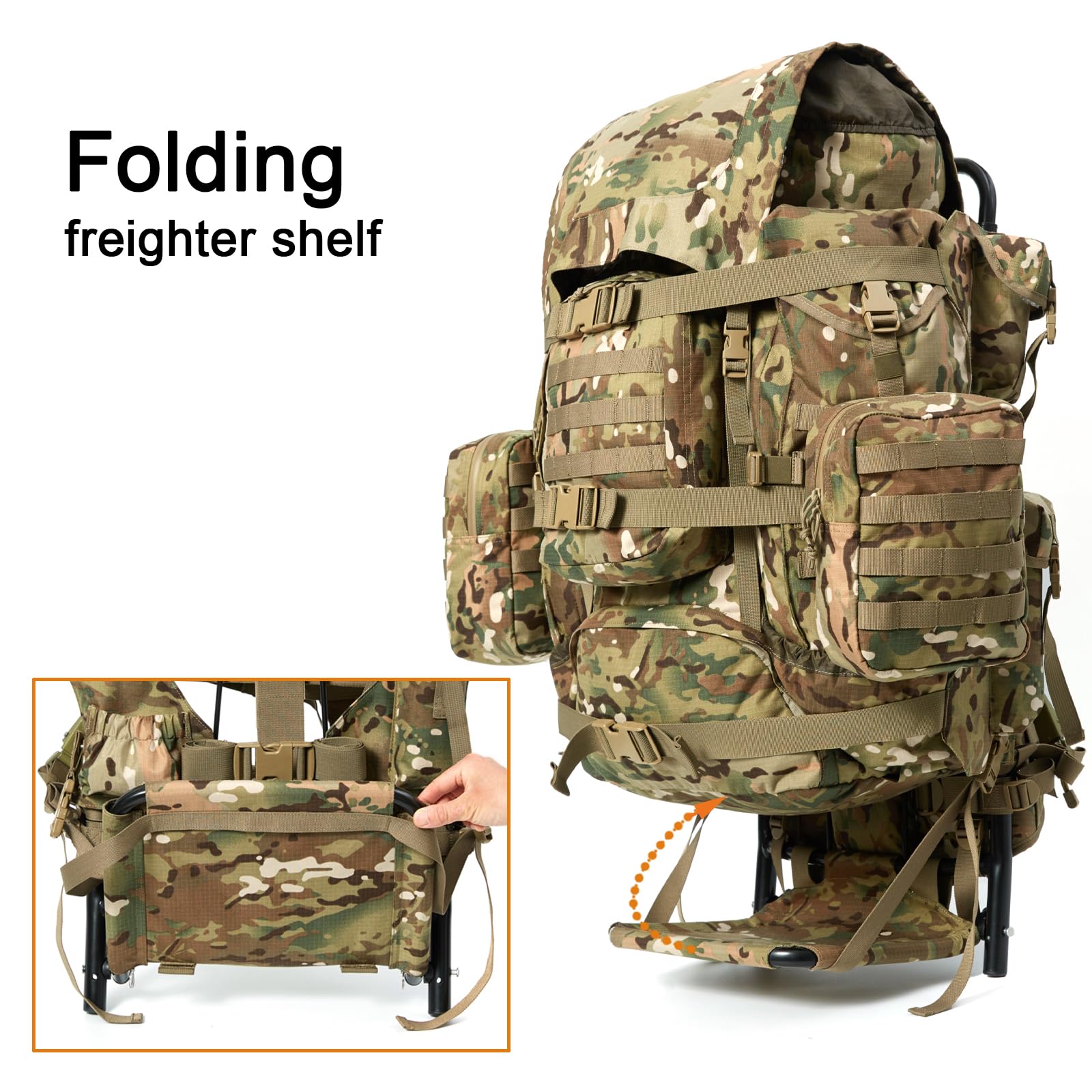 MT Military Army Rucksack, Extra Large Capacity Hunting Ruck with ...