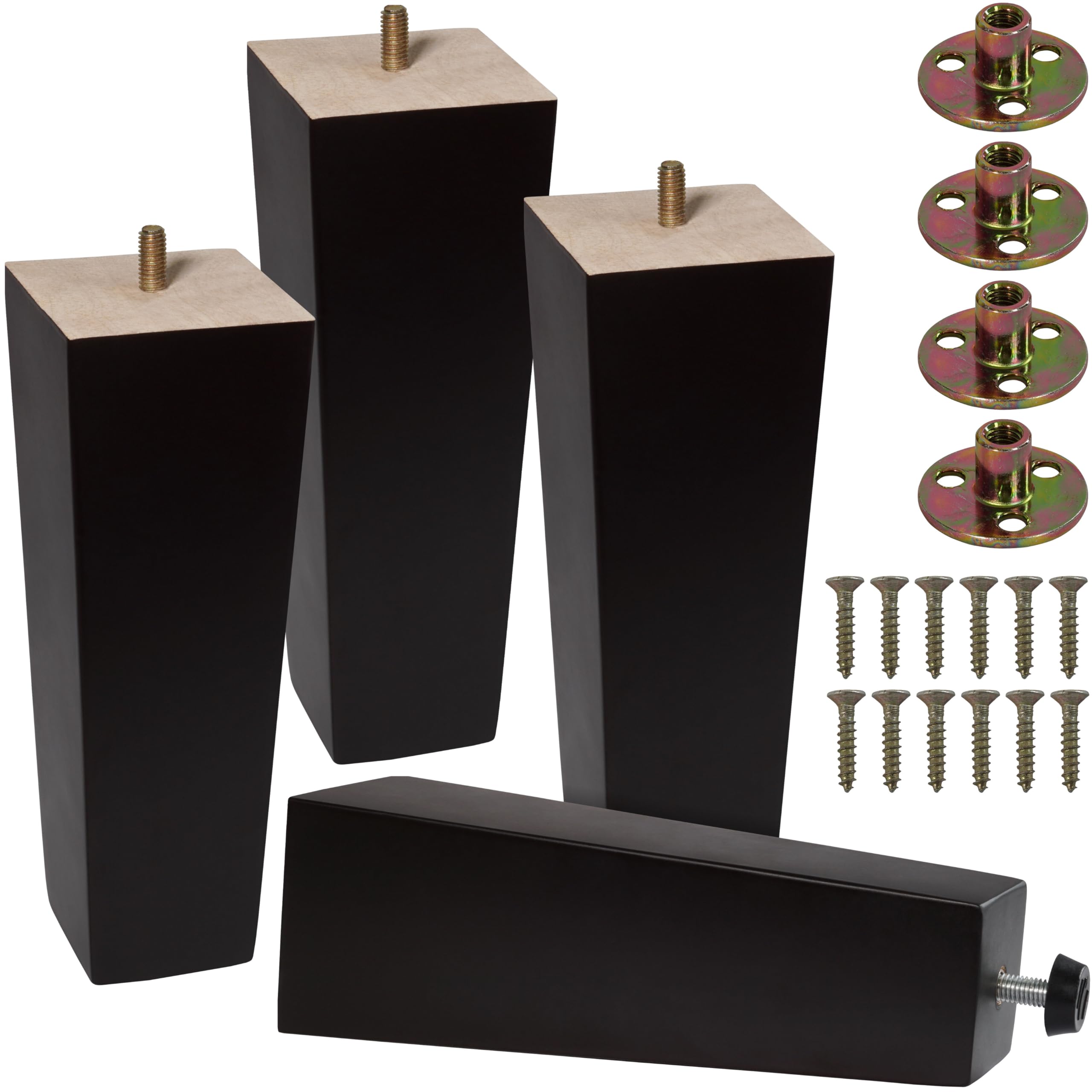Amazon.com: CODIN (5 Sizes: 3"-4"-5"-6"-8" Set of 4 Wood Furniture Legs ...