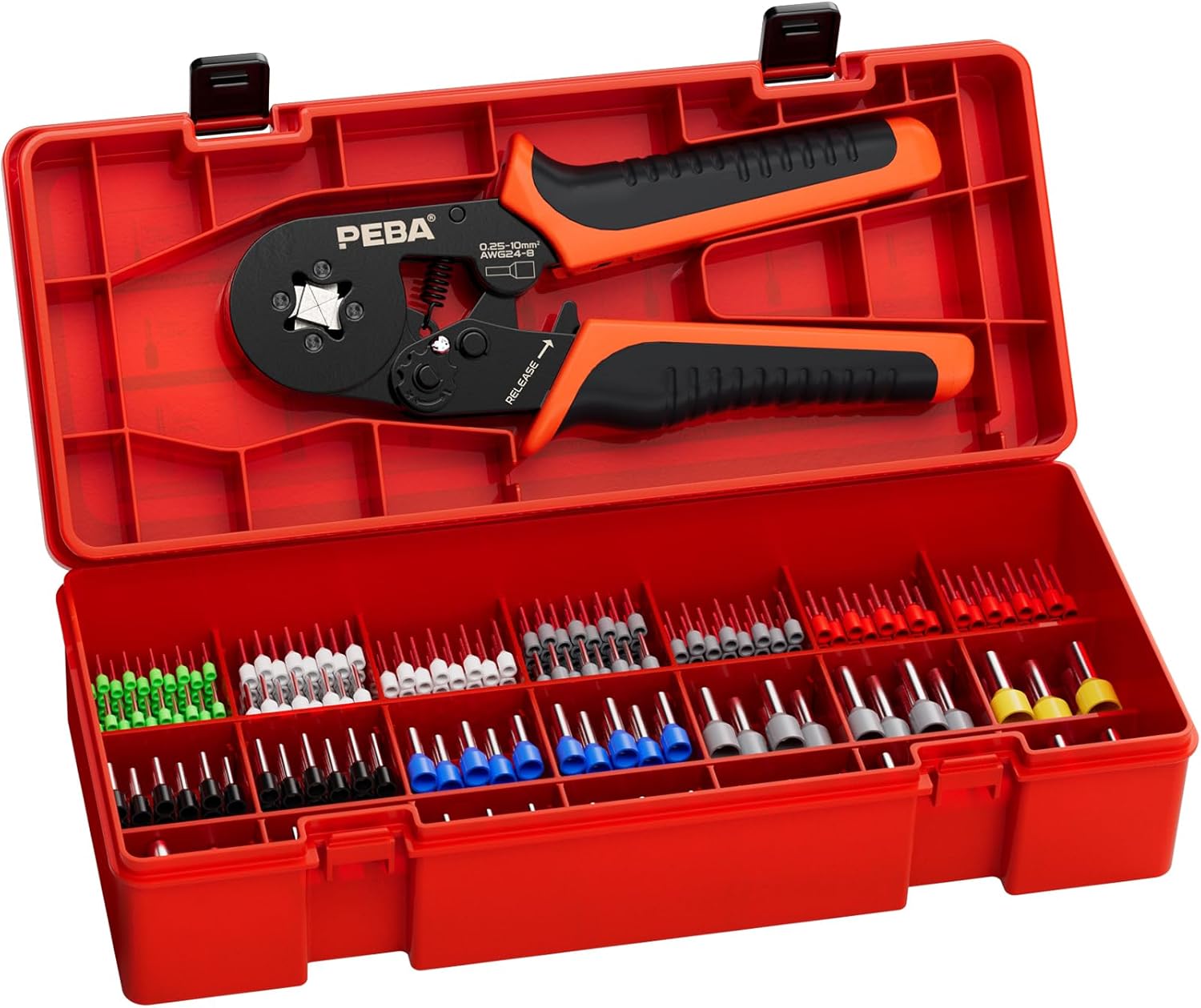 PEBA Ferrule Crimping Tool Kit, Self-Adjusting Square Crimp Pliers for ...