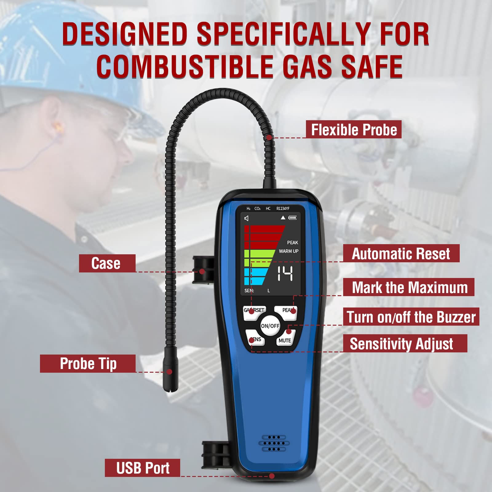 Snapklik.com : Aprvtio ALD-50 Combustible Gas Detector, Gas Leak ...