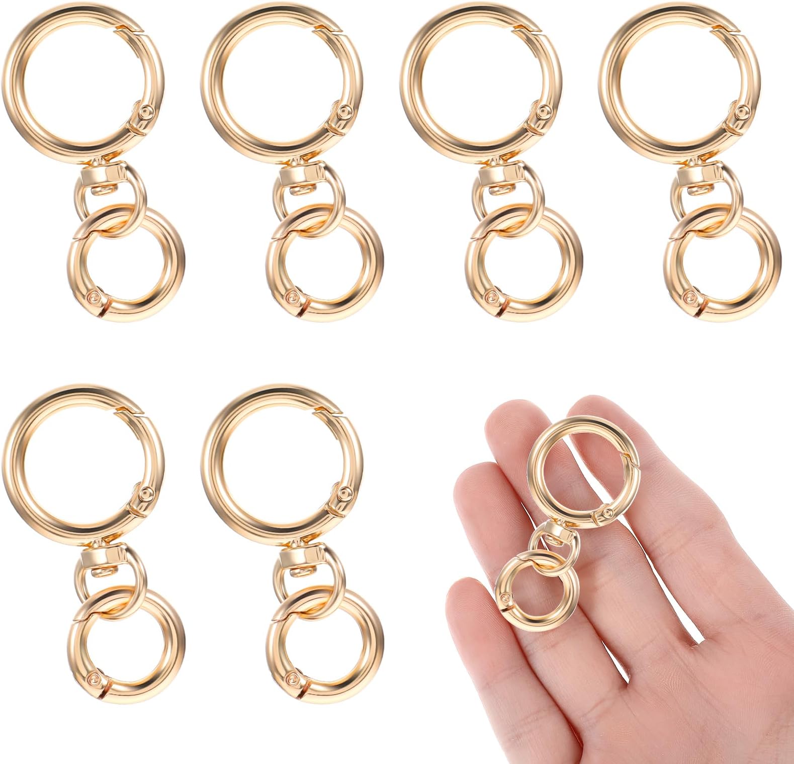 Amazon.com: Gold Keychain Clip Snap Hooks with Key Rings Car Keychain ...