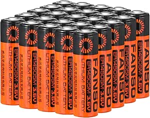 Amazon.com: STEPMAX 25 Pack FANSO ER14505M AA 3.6V Lithium Battery 2200mAh ER14505 Non ...
