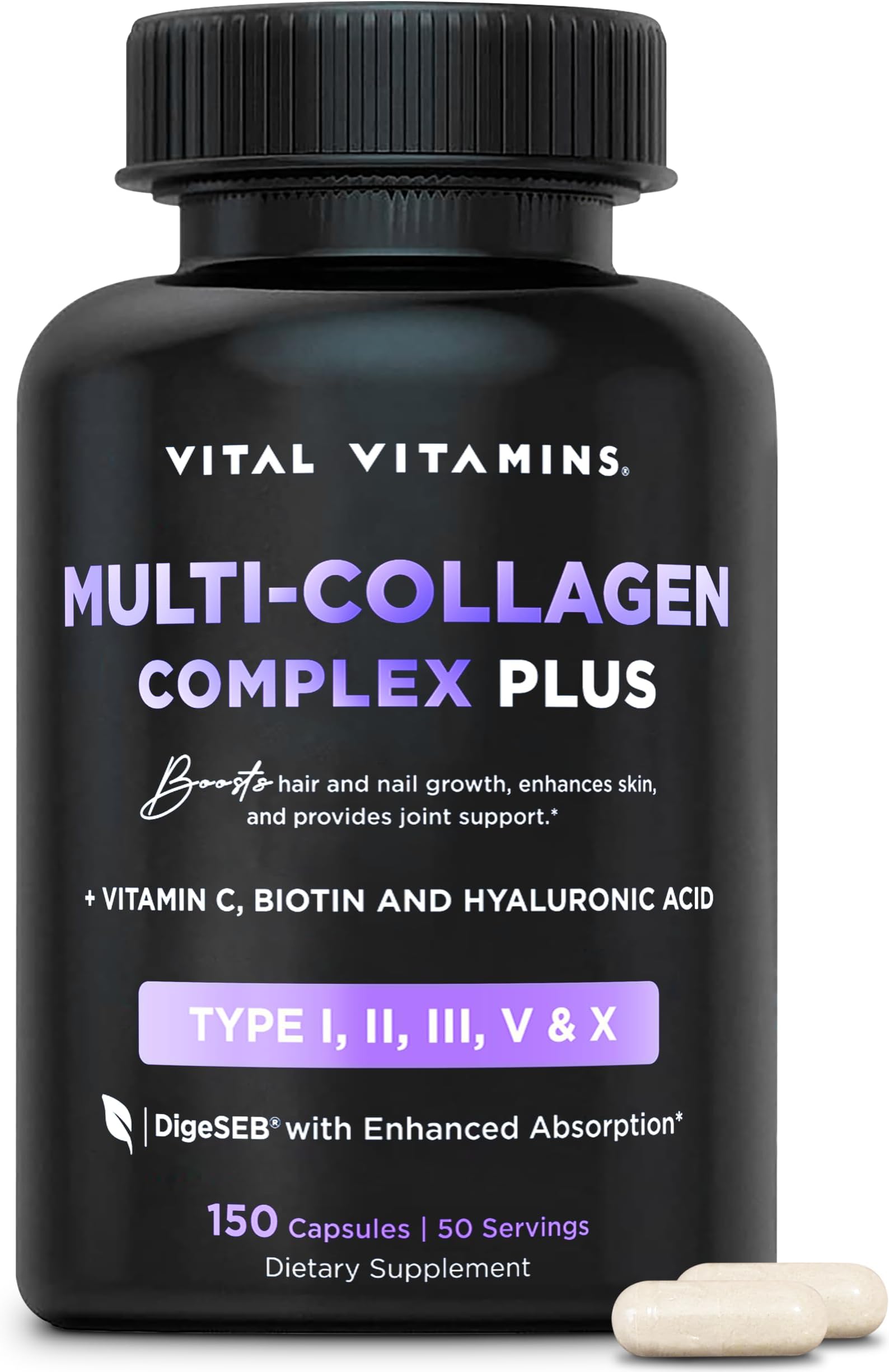 Amazon.com: Amazon Elements Collagen Complex with Hyaluronic Acid, 90 ...