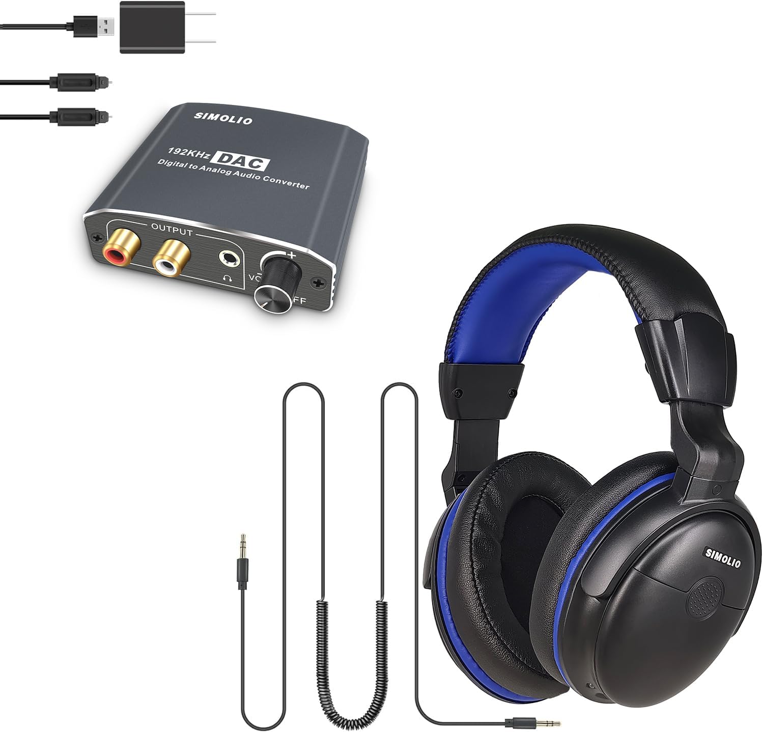 Amazon.com: SIMOLIO SM905TV & DAC Bundle - Long Cord Headphones Work ...