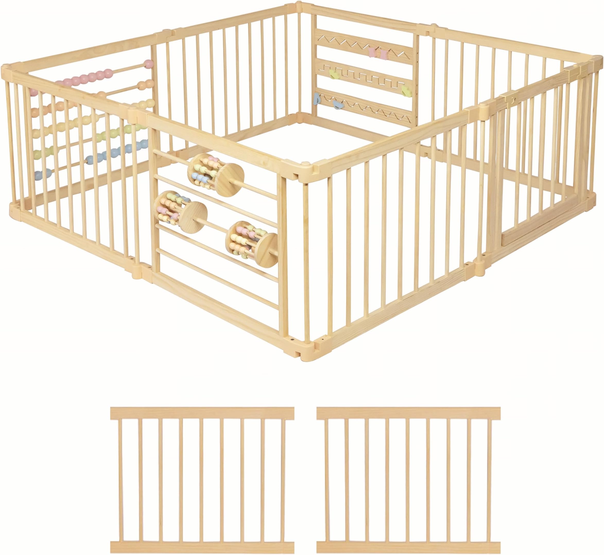Amazon.com : Wooden Playpen Extra Large for Toddlers and Babies - (8/10 ...