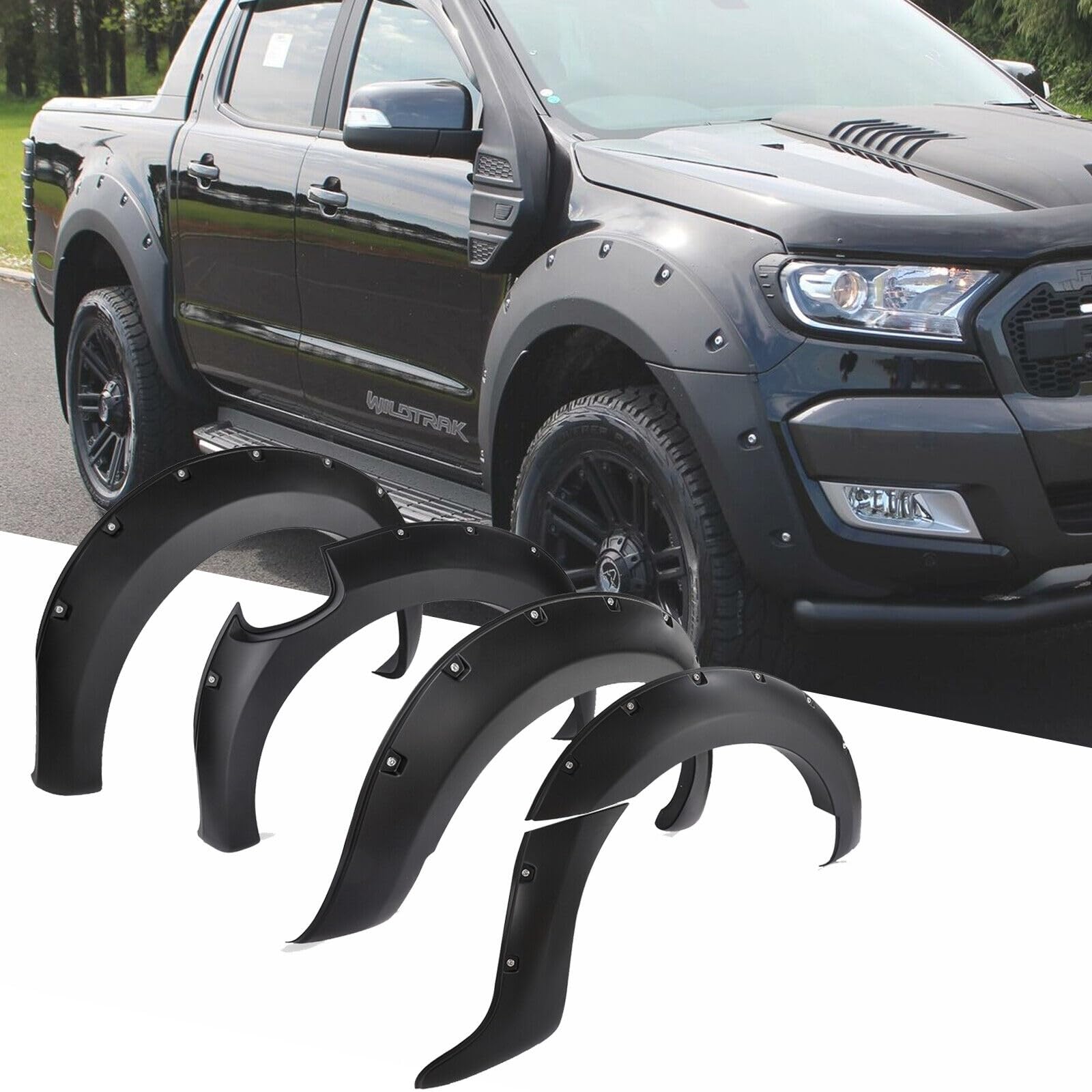 JHCHAN Wheel Arch For Ford Ranger 2016-2020 T7 Wildtrak Limited XL XLT ...