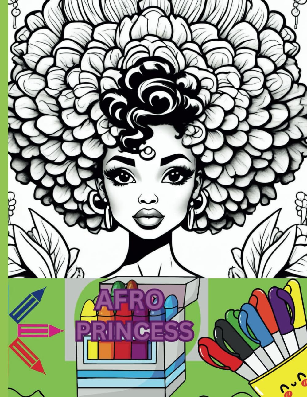 Afro Princess Fashion Fun Coloring Book: Rose, Ella: 9798329603064 ...