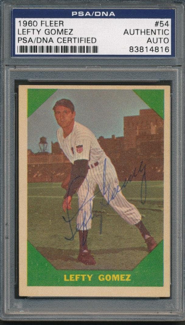 1960 Fleer #54 Lefty Gomez Certified Authentic Auto Autograph *4816 ...