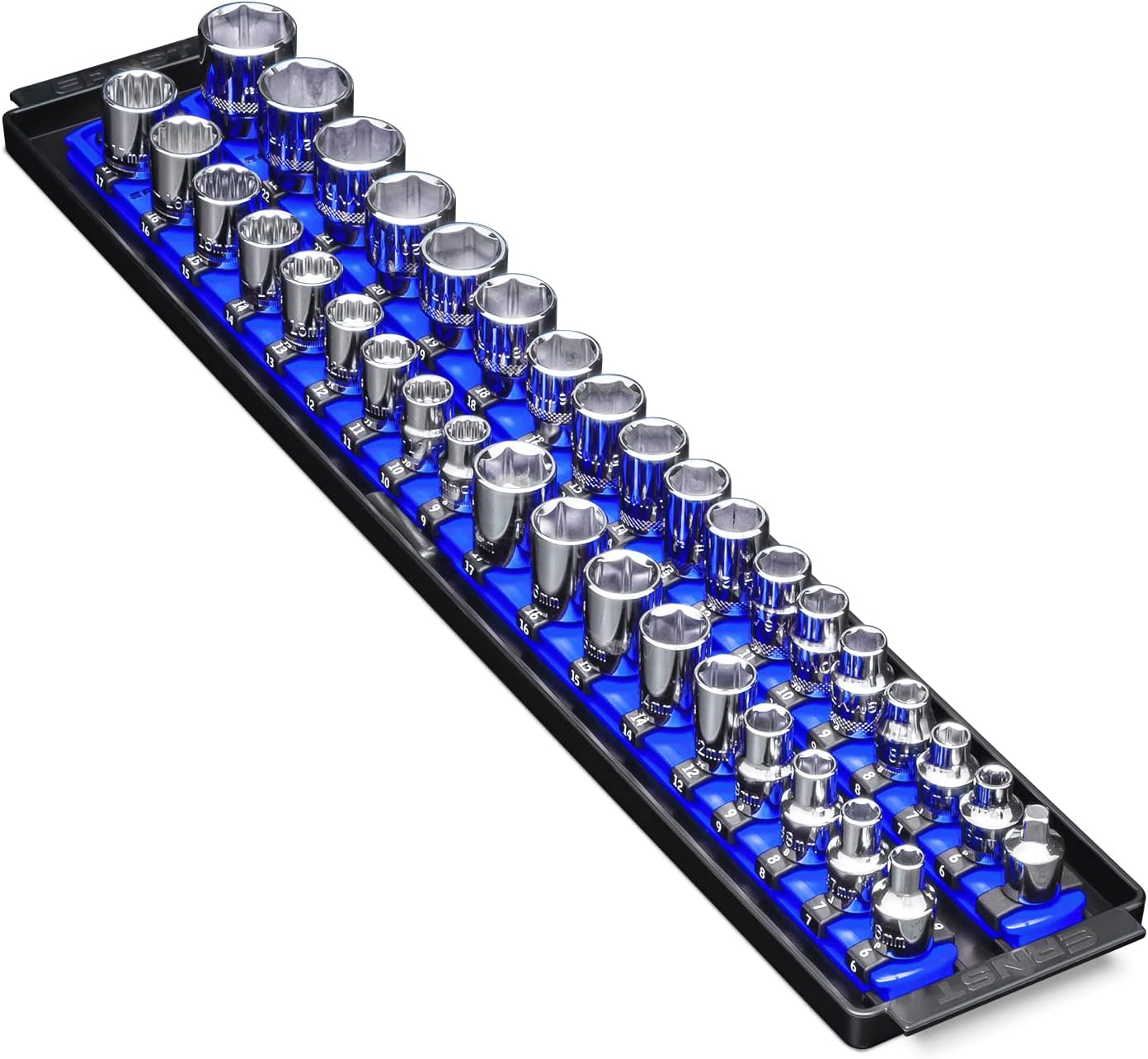 Ernst Manufacturing Socket Boss 2-Rail 3/8-Inch-Drive Socket Organizer ...