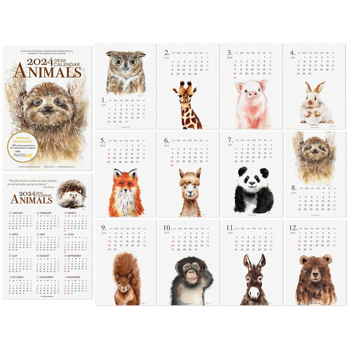 Zebra Print Desktop Monthly Calendar