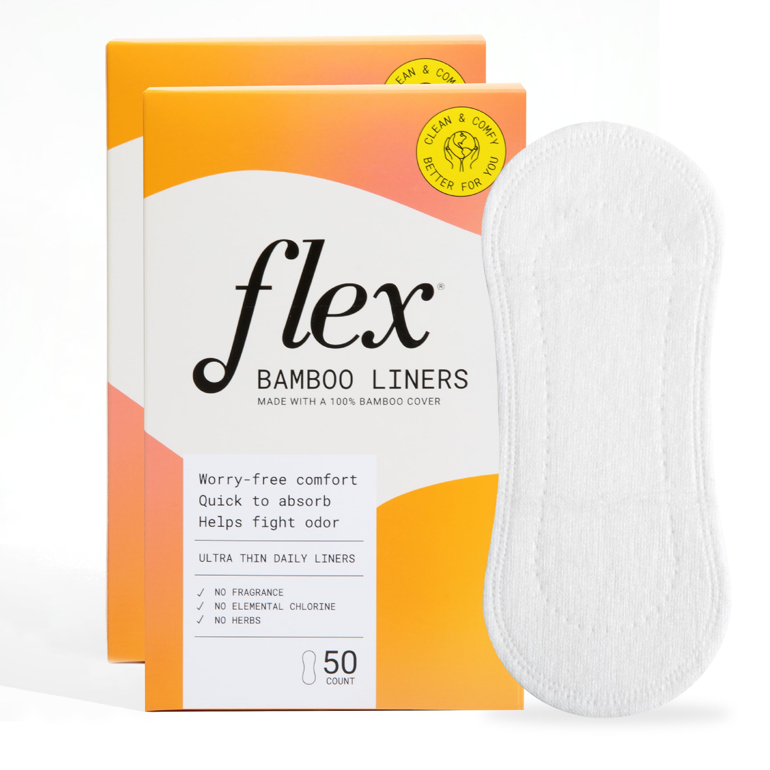 Amazon.com: Flex Bamboo Panty Liners | Ultra Thin Daily Pantyliners | Fragrance-Free Feminine ...