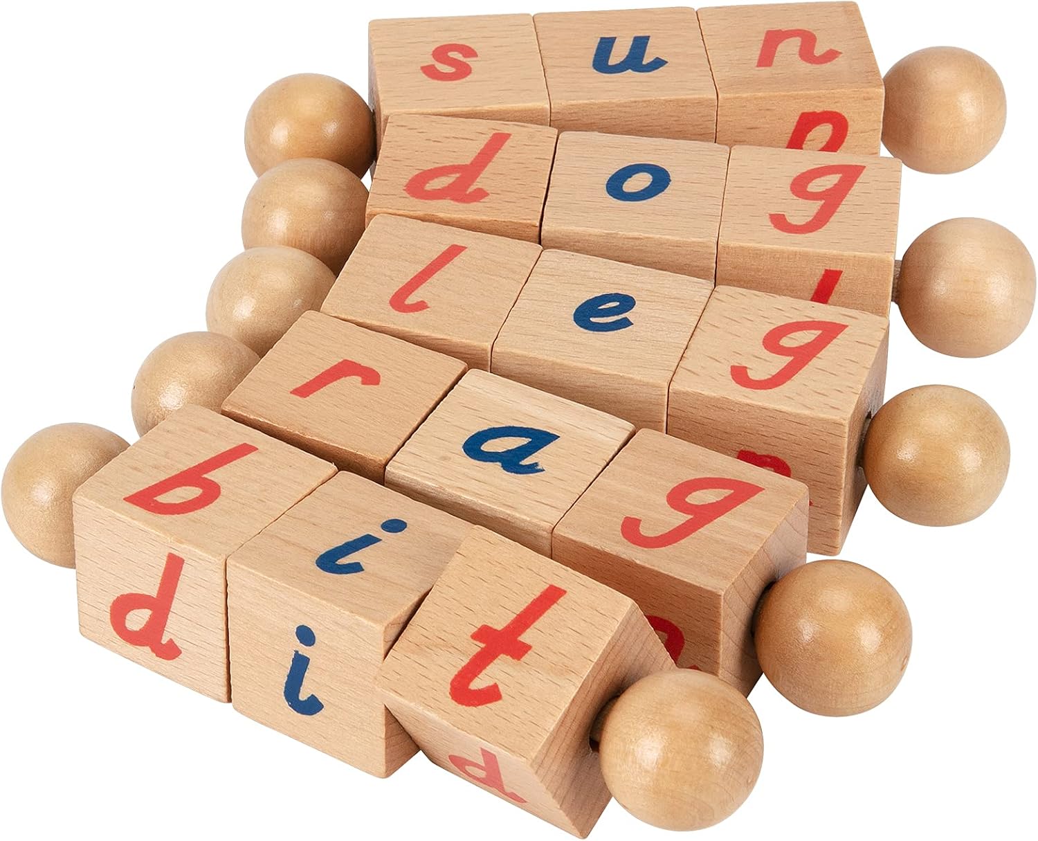 Amazon.com: Seanmi Wooden Letter Blocks, Montessori Educational Toys ...