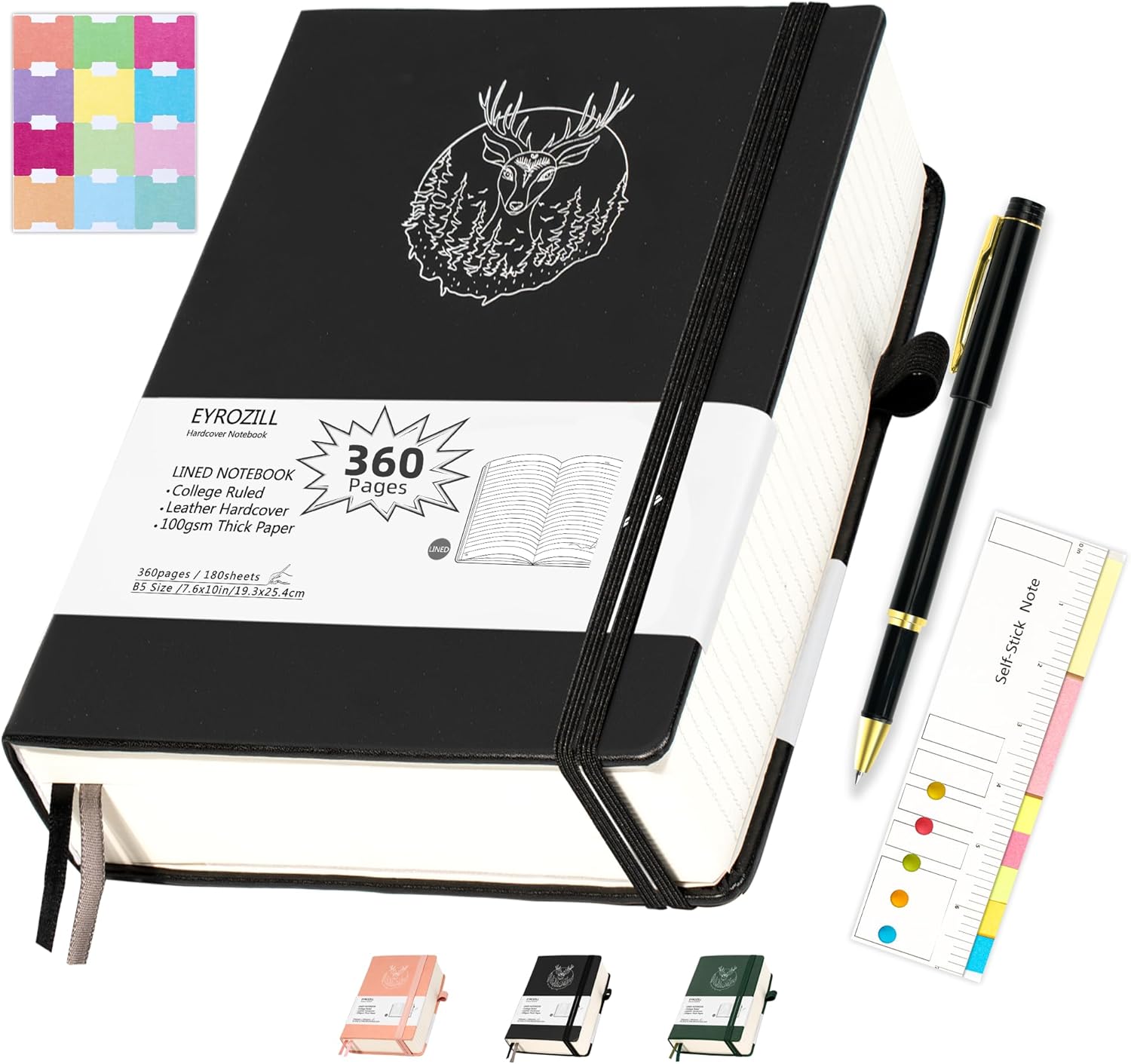 Amazon.com : EYROZILL B5 Lined Journaling Notebooks 360 Pages, Thick ...