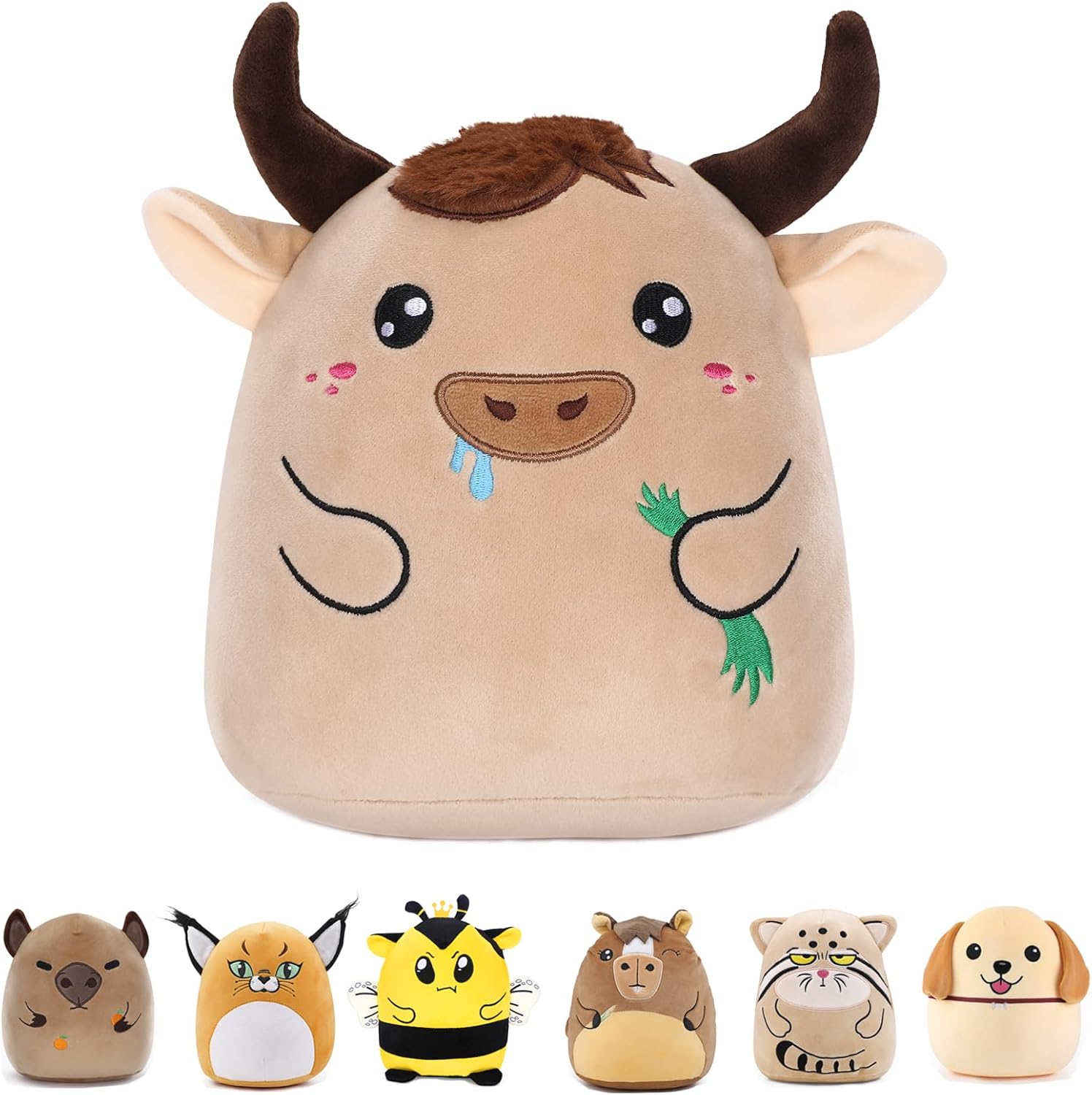 Amazon.com: Glojoy Highland Cow Stuffed Animal - 9" Cute Cow Plush ...