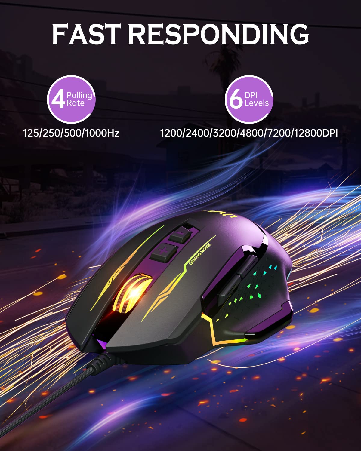UHURU Wired Gaming Mouse, WM-...B098B9FCPF | Encarguelo.com