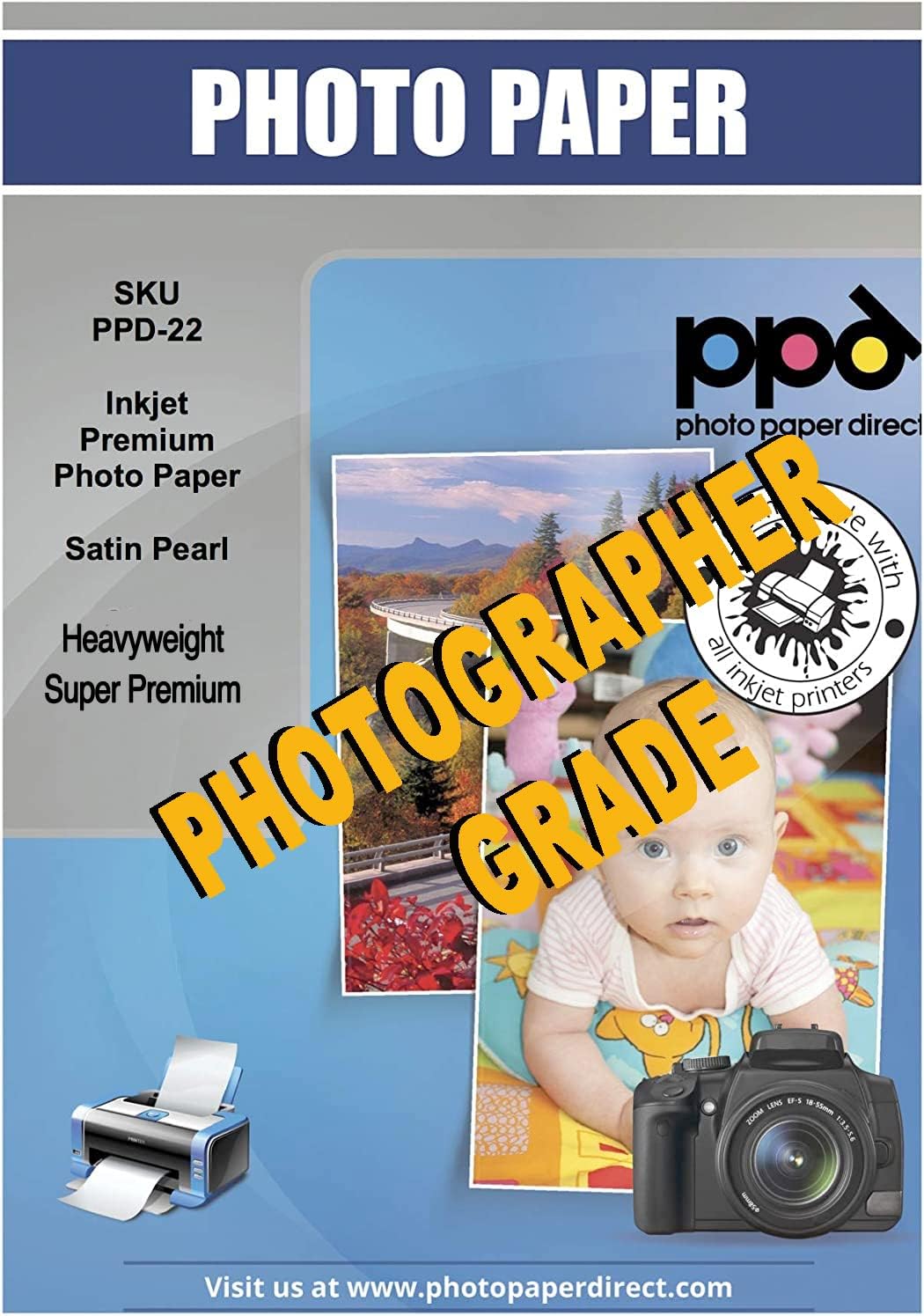 PPD Inkjet Satin Pearl Super Premium Photo Paper A3 280gsm x 50 Sheets ...