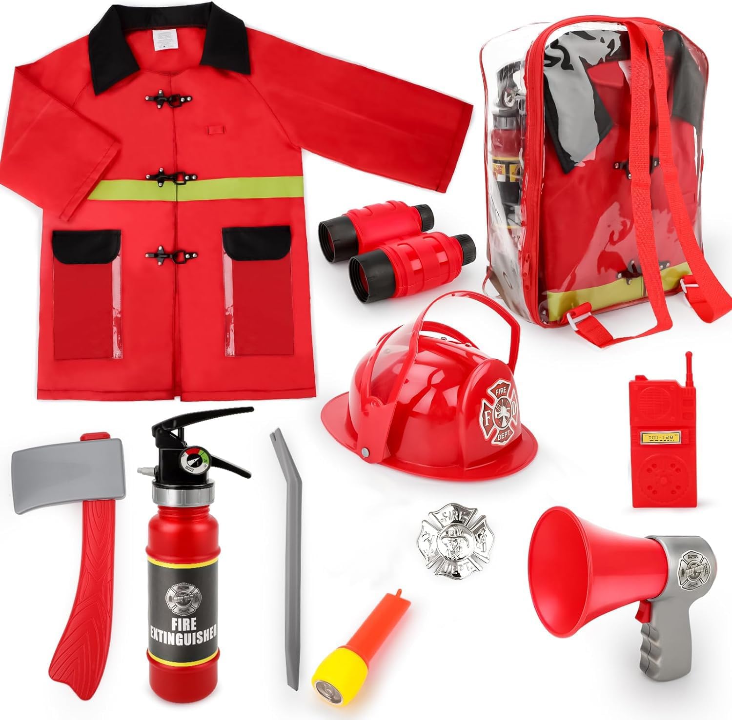 Fire Chief Role Play Dress-Up Set - Pretend Fire Fighter Outfit With ...
