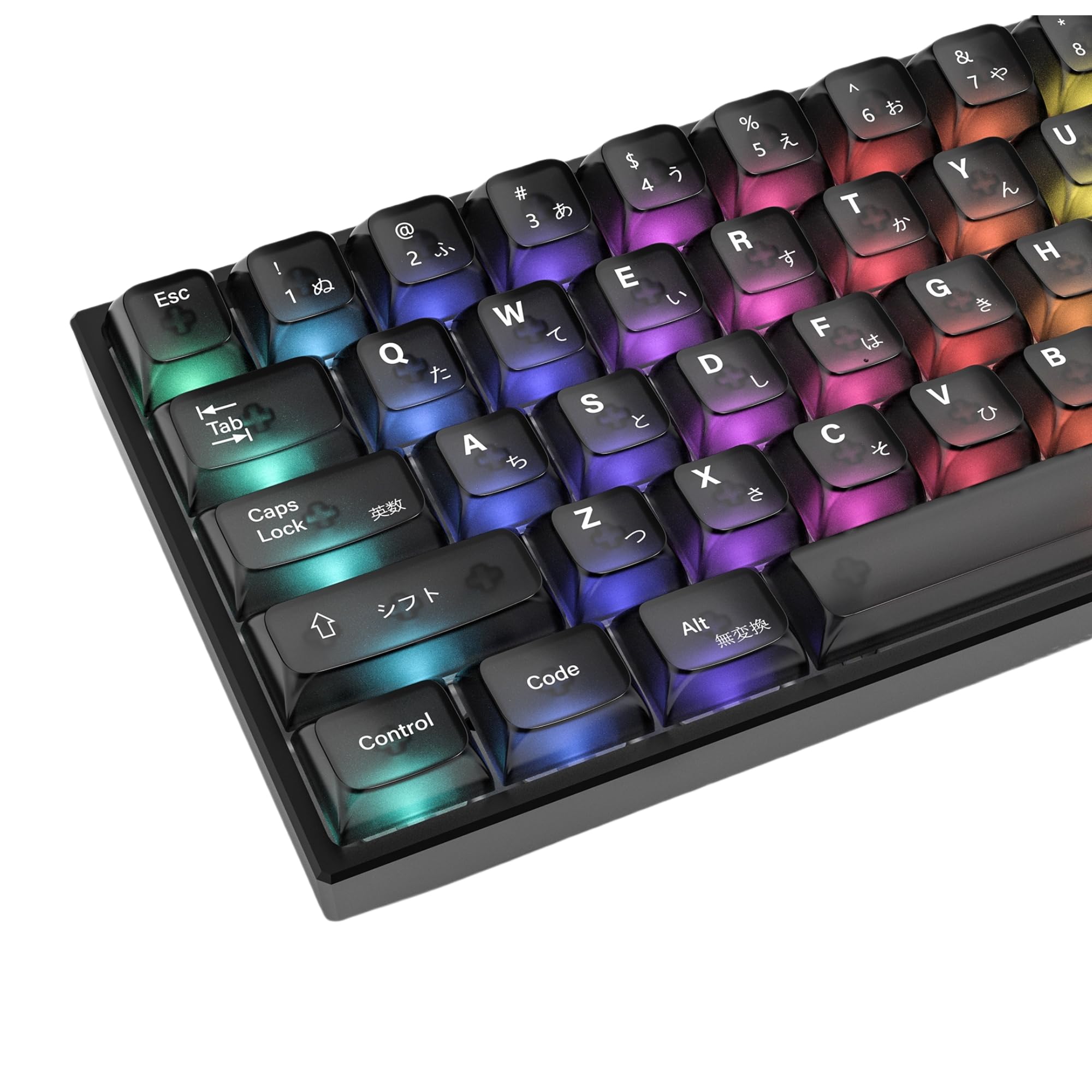 dagaladoo Black Clear keycaps,Japanese keycaps,PC Material,Transparent ...